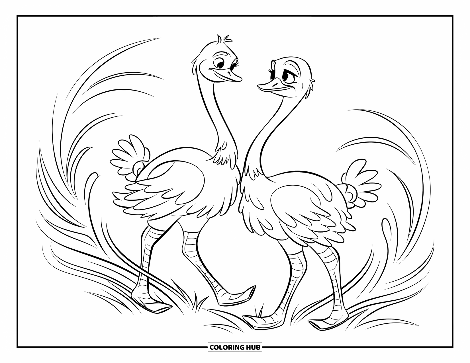 85+ Ostrich Coloring Pages for Kids & Adults (Free Printable PDFs)