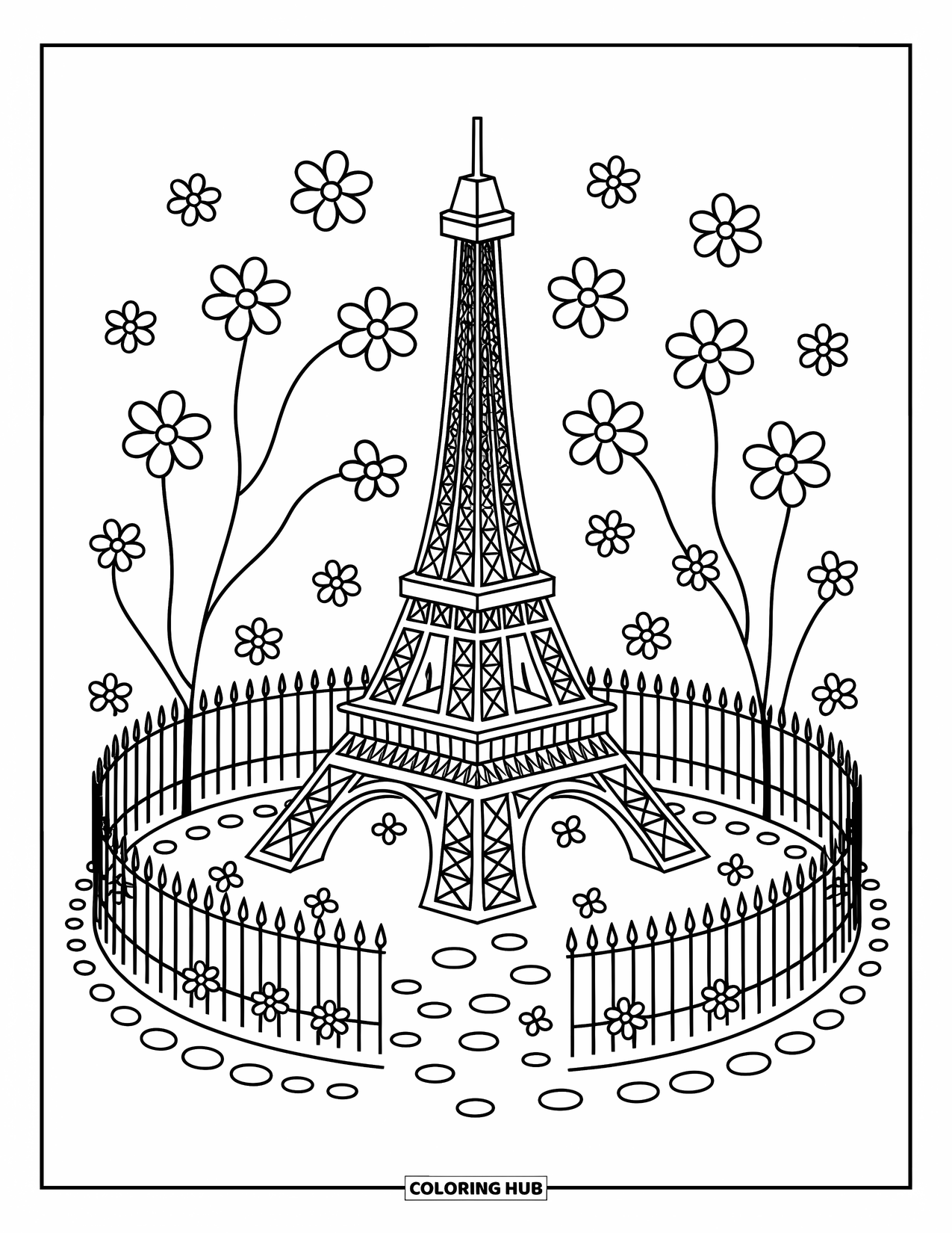 65+ Paris Coloring Pages for Kids & Adults (Free Printable PDFs)