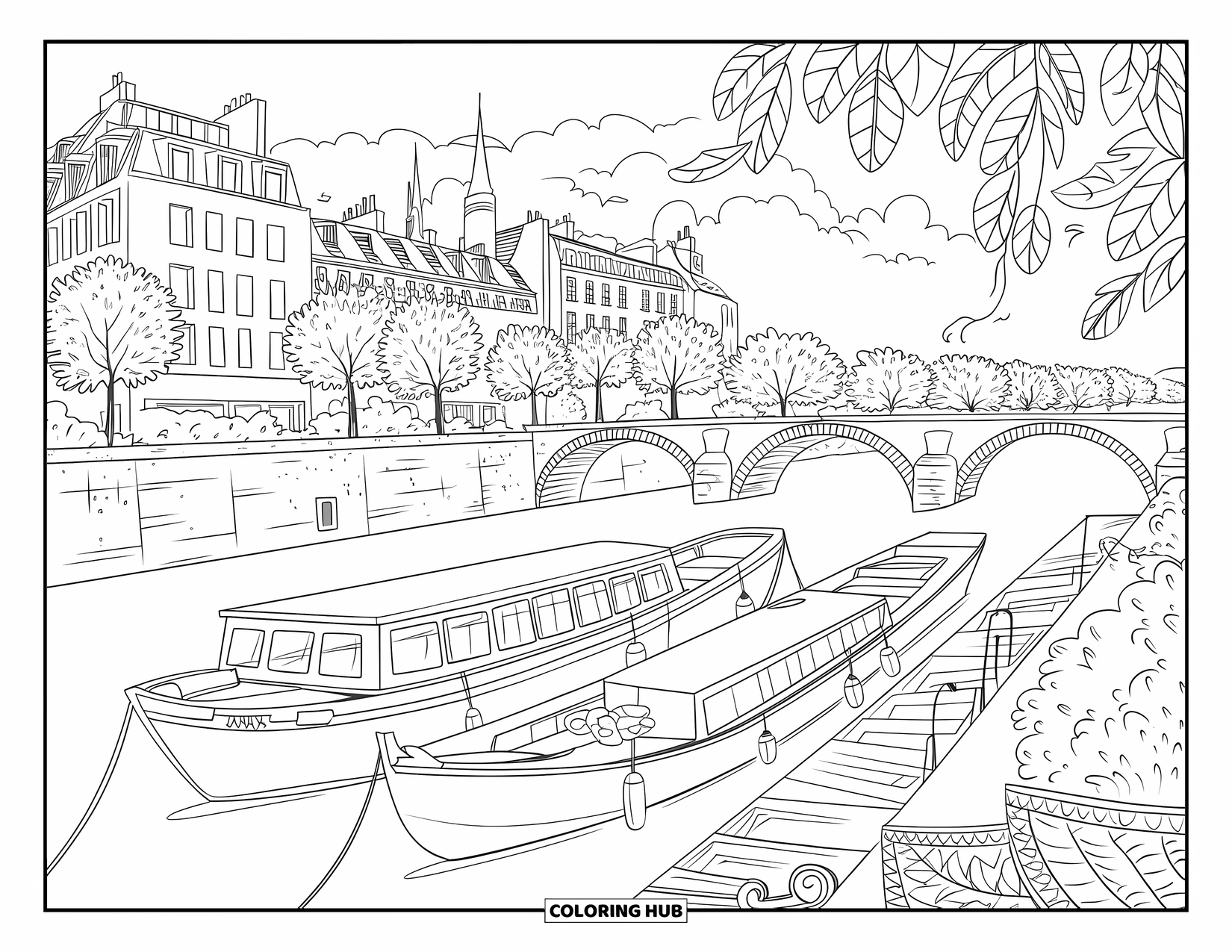 65+ Paris Coloring Pages for Kids & Adults (Free Printable PDFs)