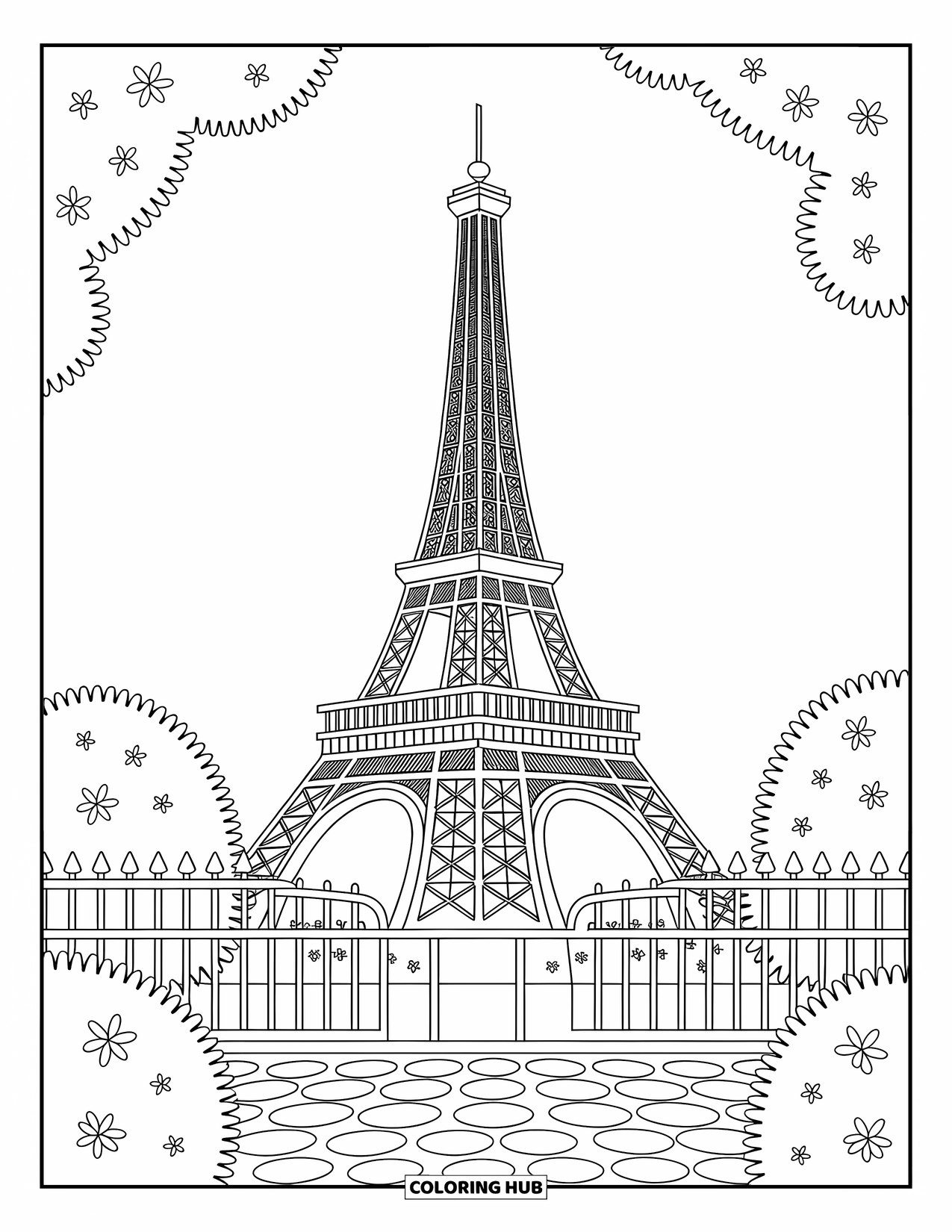 65+ Paris Coloring Pages for Kids & Adults (Free Printable PDFs)