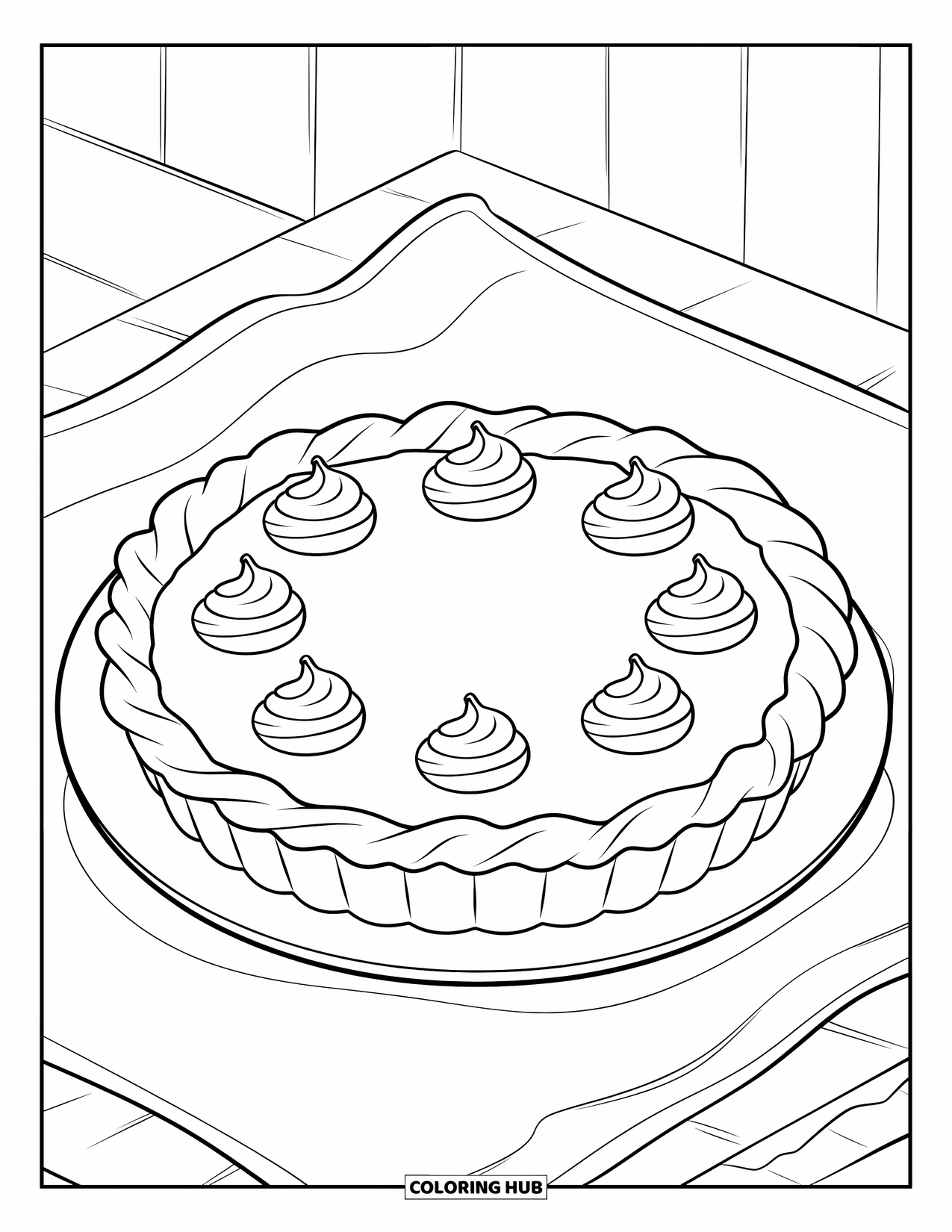 75+ Pie Coloring Pages for Kids & Adults (Free Printable PDFs)