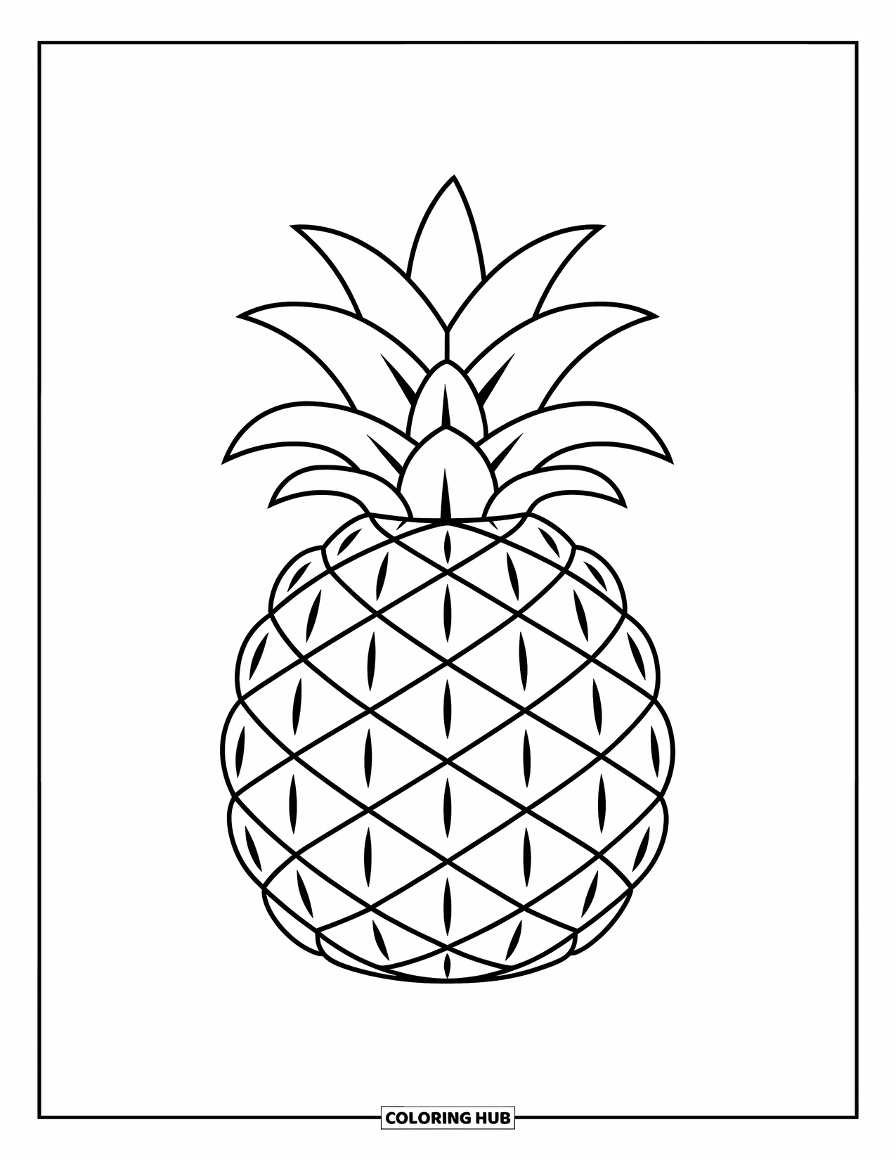 70+ Pineapple Coloring Pages for Kids & Adults (Free Printable PDFs)