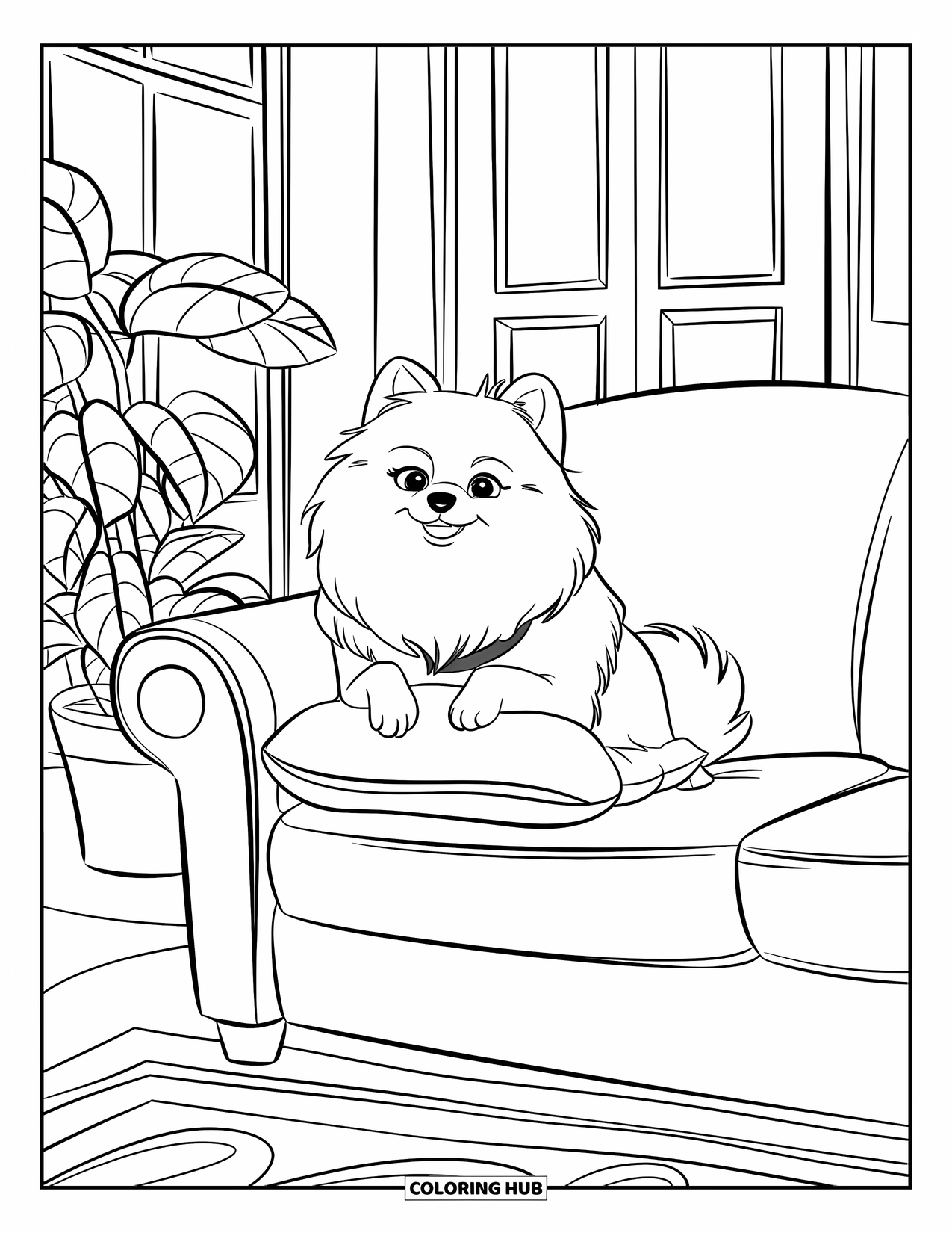 80+ Pomeranian Coloring Pages for Kids & Adults (Free Printable PDFs)