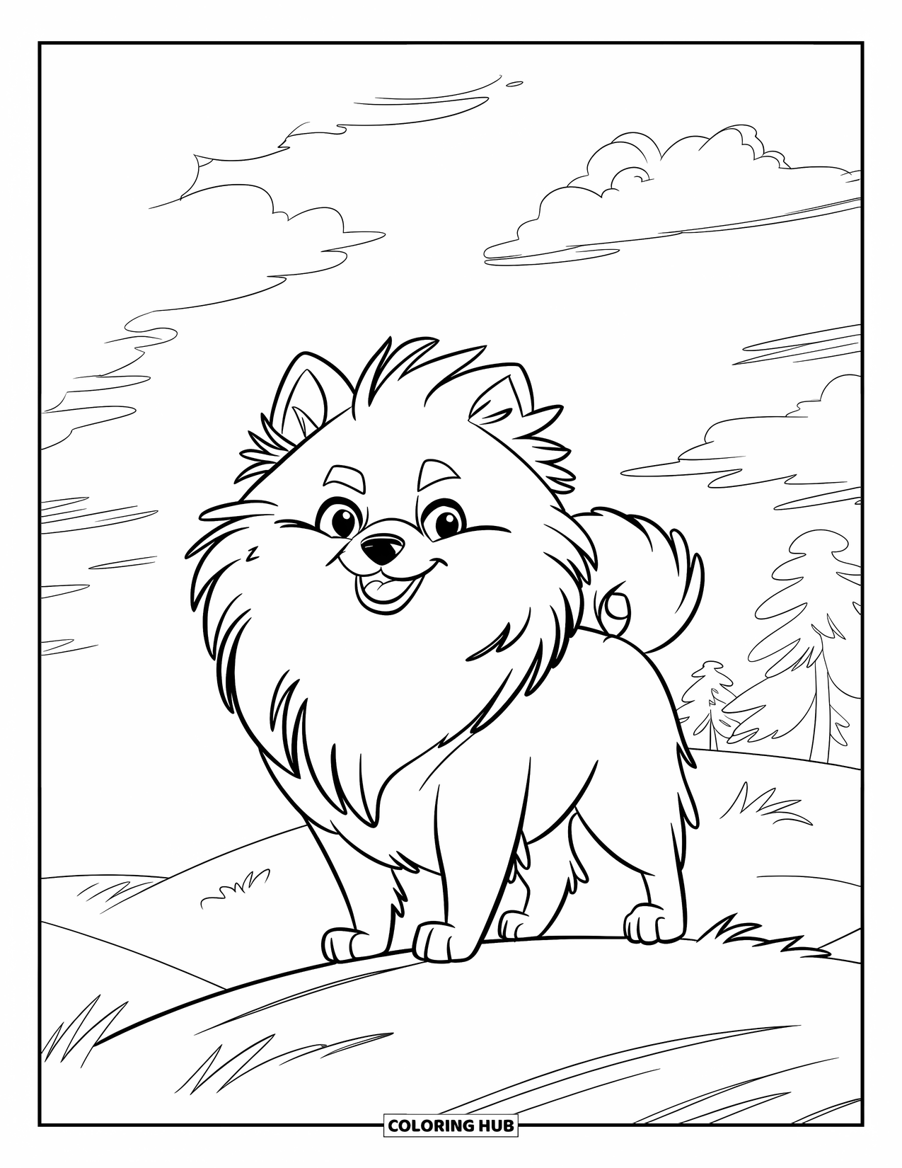 80+ Pomeranian Coloring Pages for Kids & Adults (Free Printable PDFs)