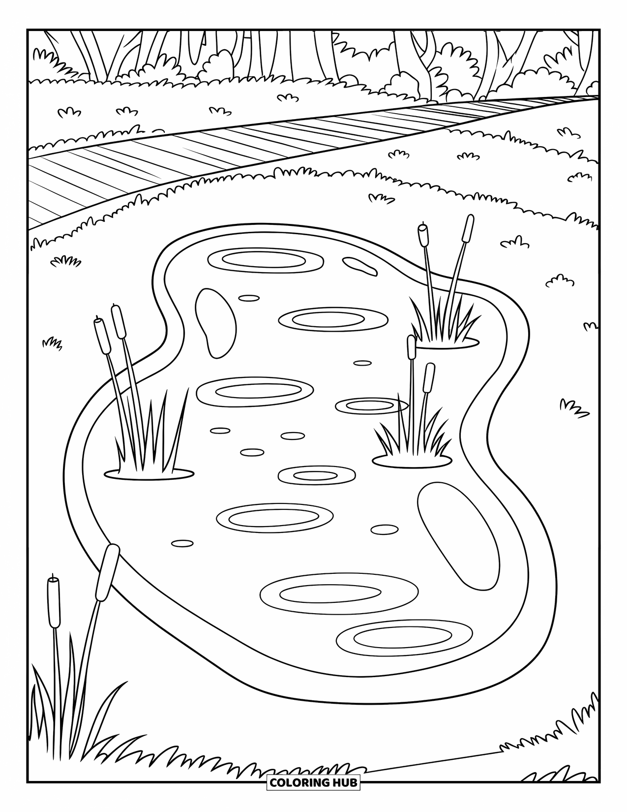80+ Pond Coloring Pages for Kids & Adults (Free Printable PDFs)