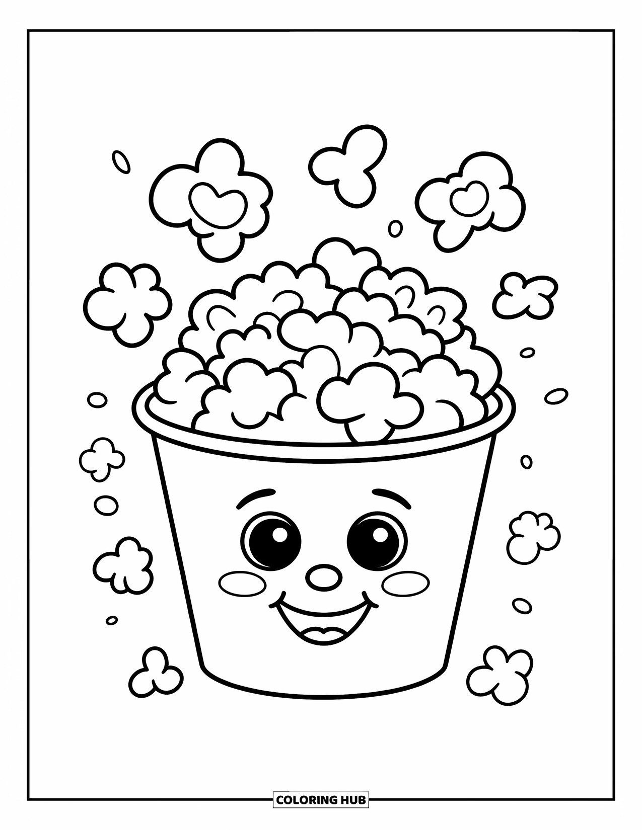 75+ Popcorn Coloring Pages for Kids & Adults (Free Printable PDFs)