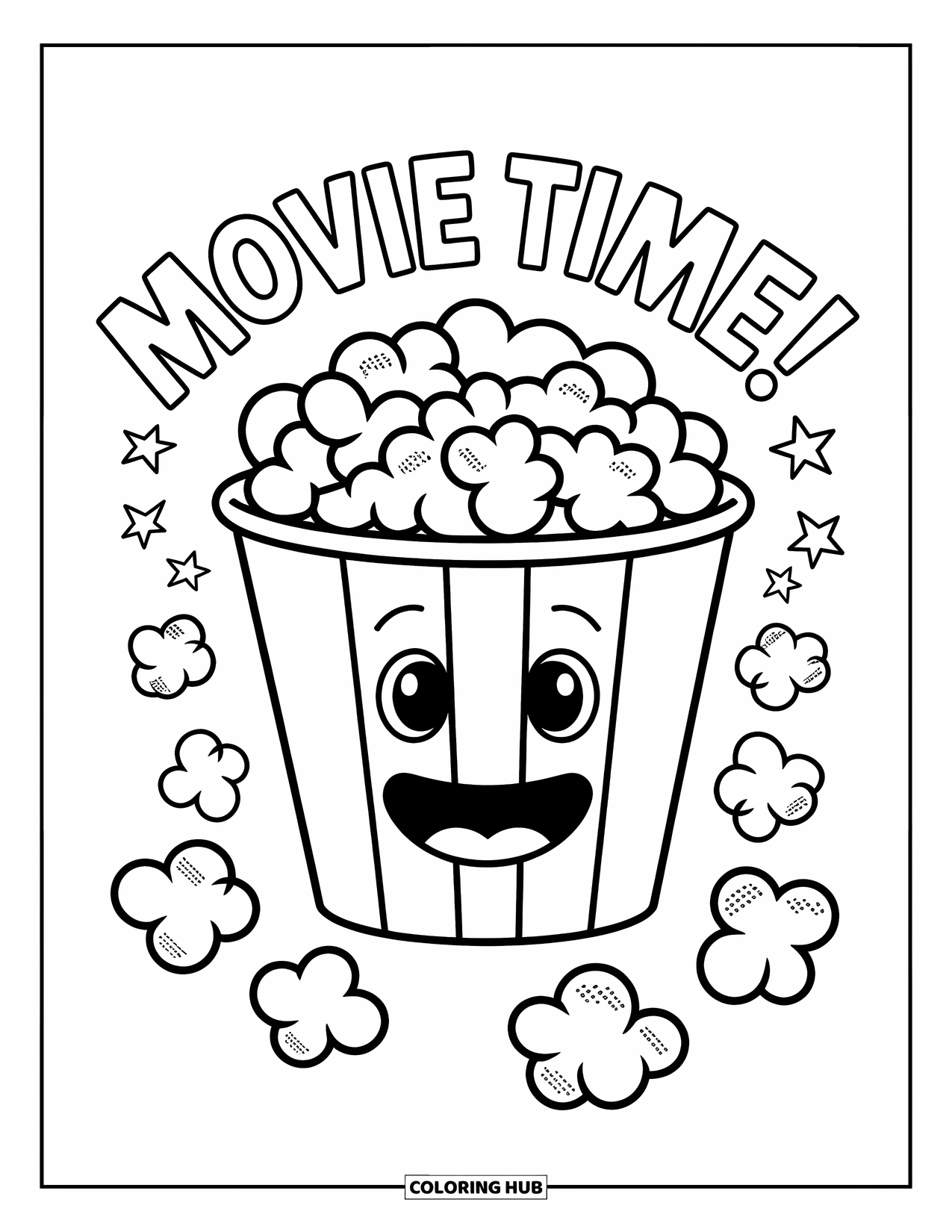 75+ Popcorn Coloring Pages for Kids & Adults (Free Printable PDFs)