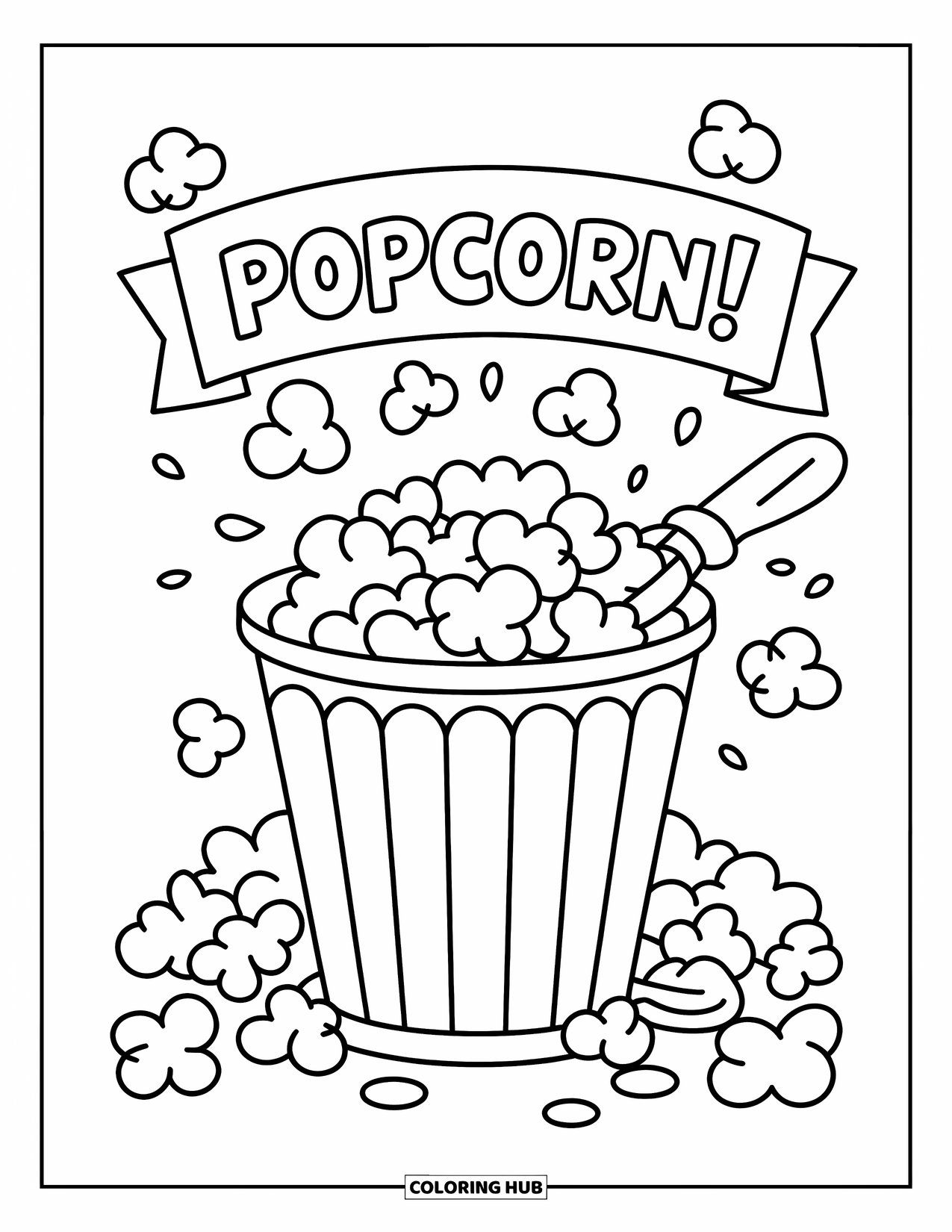 75+ Popcorn Coloring Pages for Kids & Adults (Free Printable PDFs)
