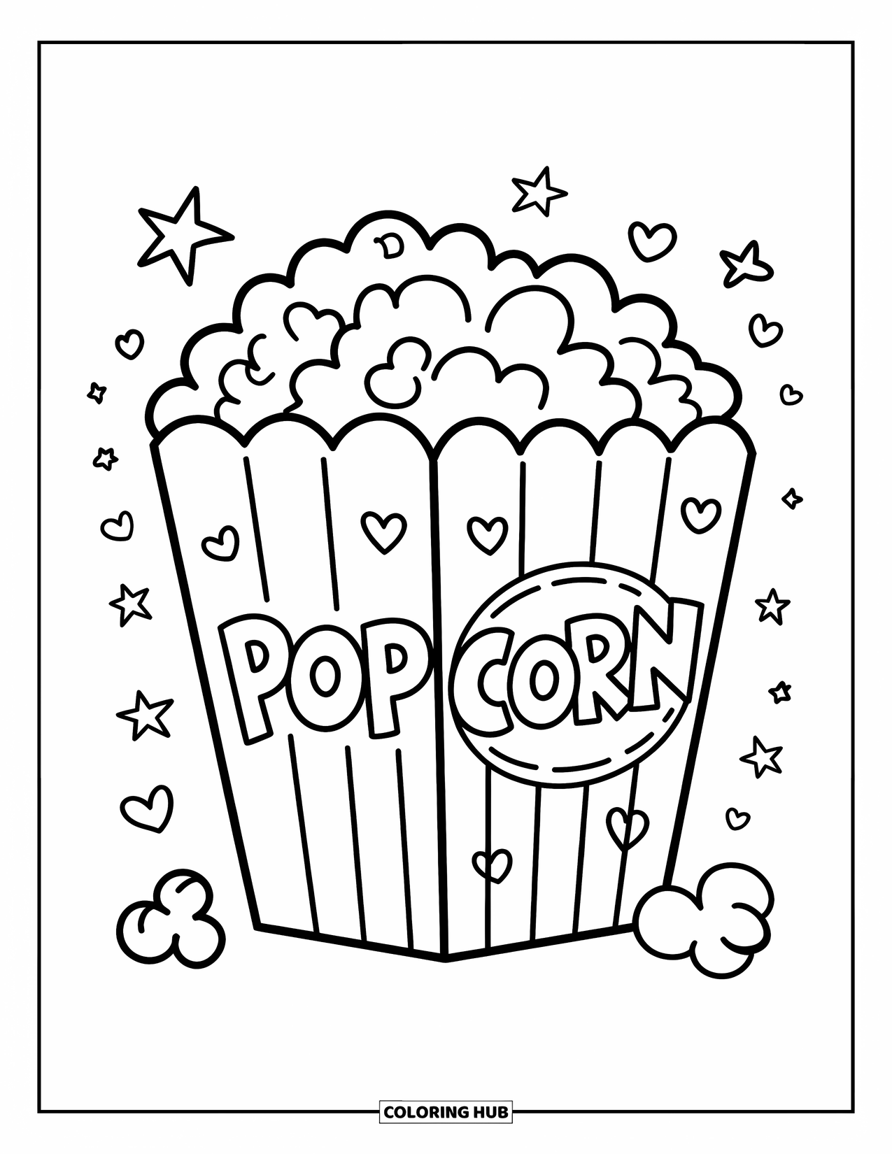 75+ Popcorn Coloring Pages for Kids & Adults (Free Printable PDFs)