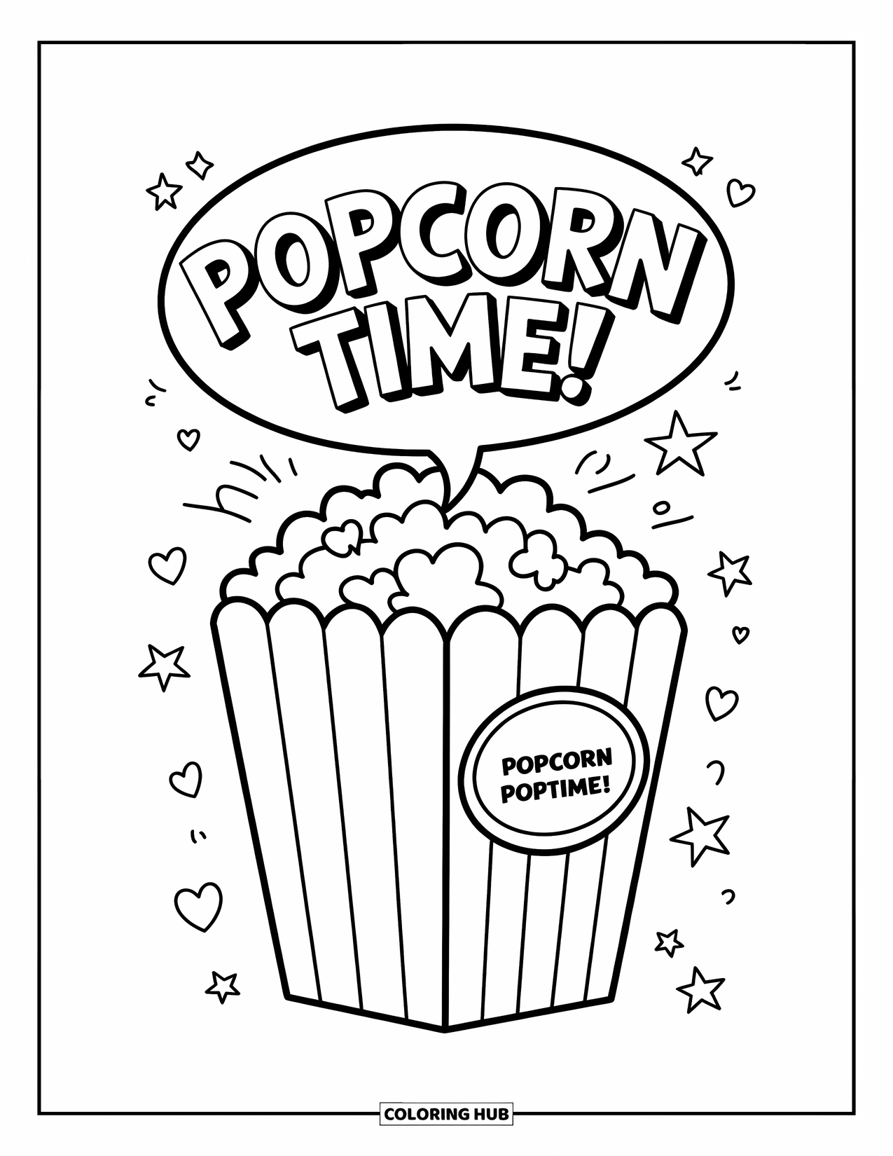 75+ Popcorn Coloring Pages for Kids & Adults (Free Printable PDFs)