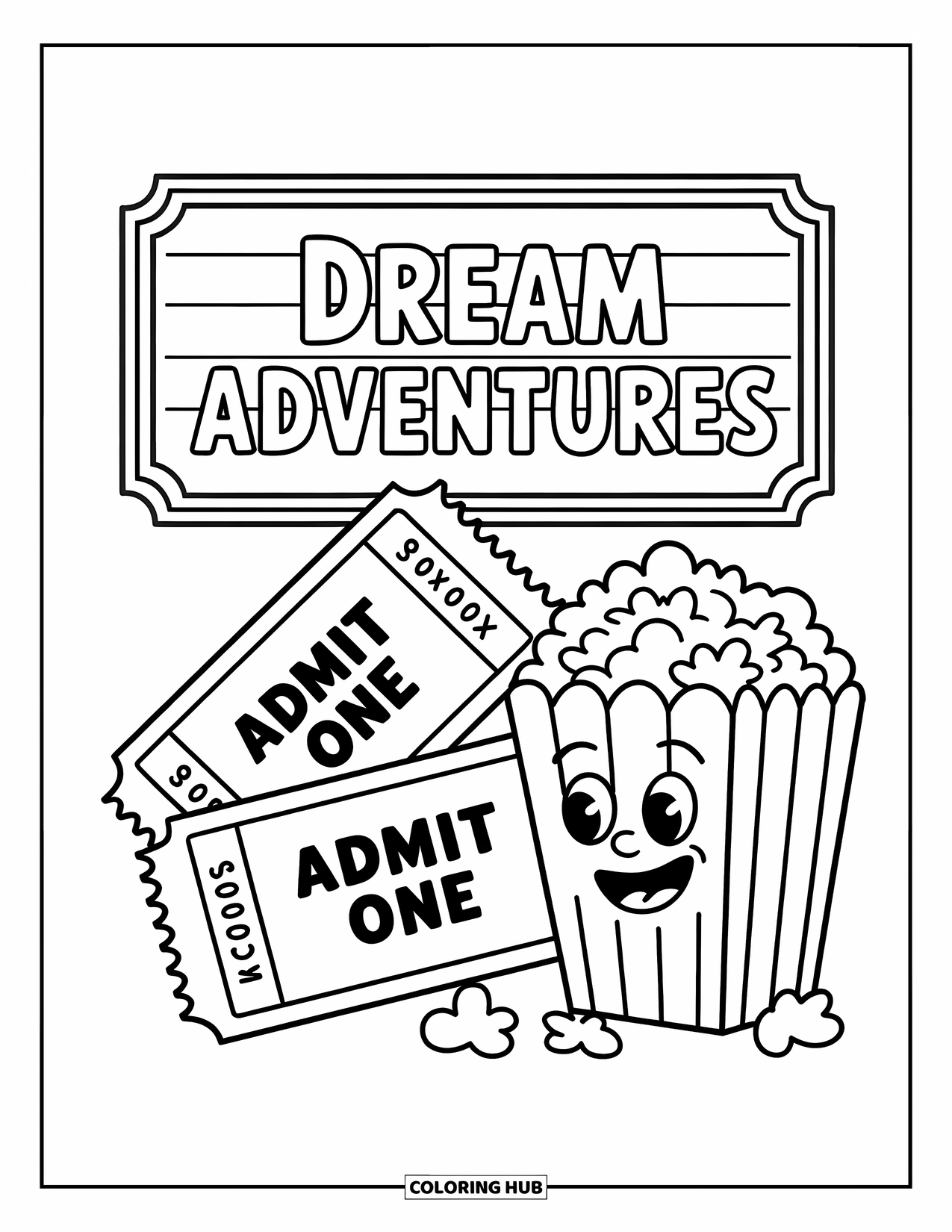 75+ Popcorn Coloring Pages for Kids & Adults (Free Printable PDFs)