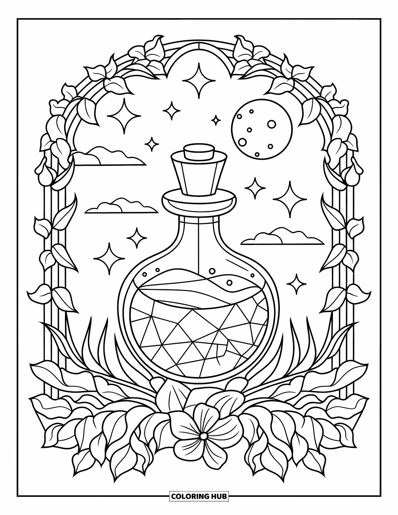 75+ Potion Coloring Pages for Kids & Adults (Free Printable PDFs)