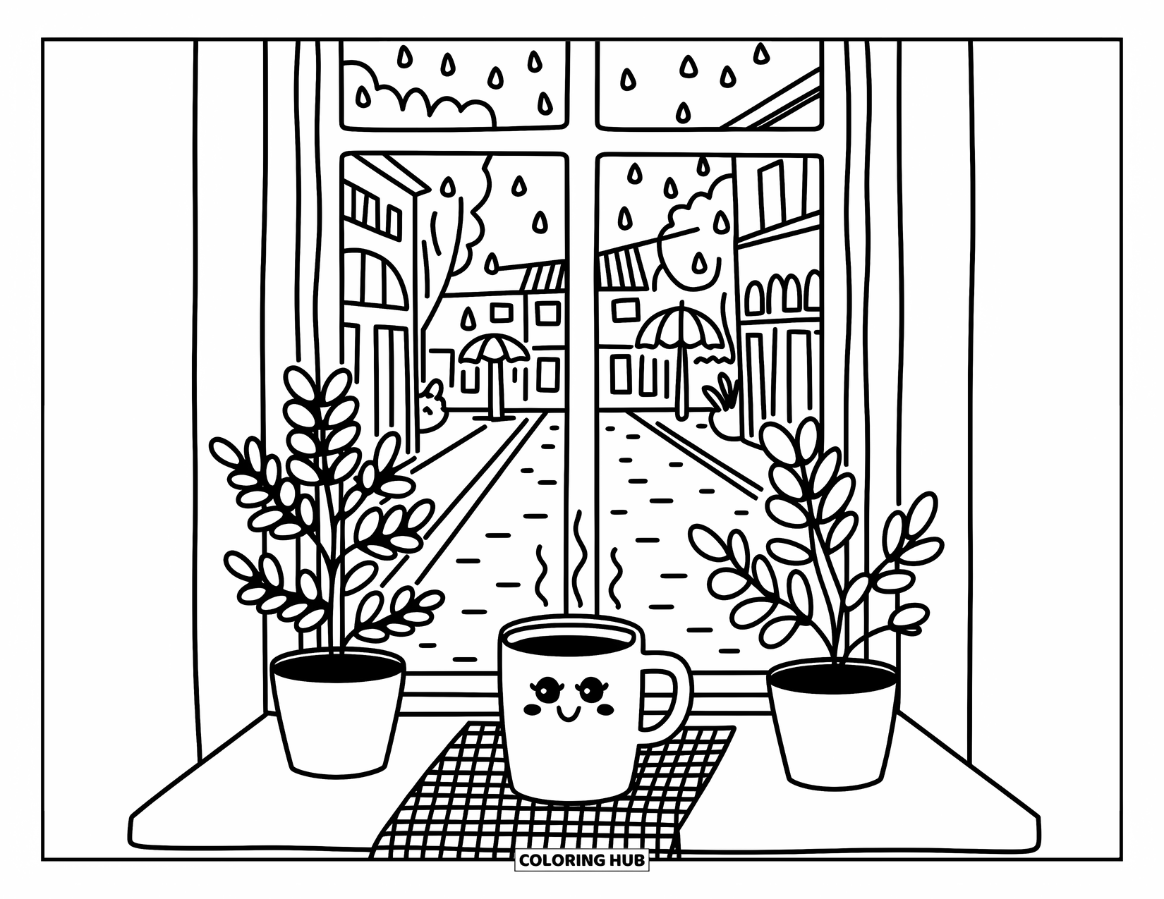 85+ Rainy Day Coloring Pages for Kids & Adults (Free Printable PDFs)
