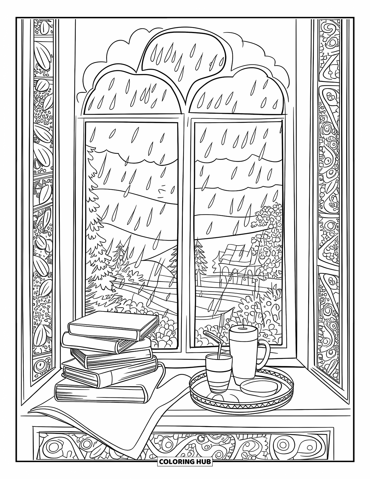 85+ Rainy Day Coloring Pages for Kids & Adults (Free Printable PDFs)