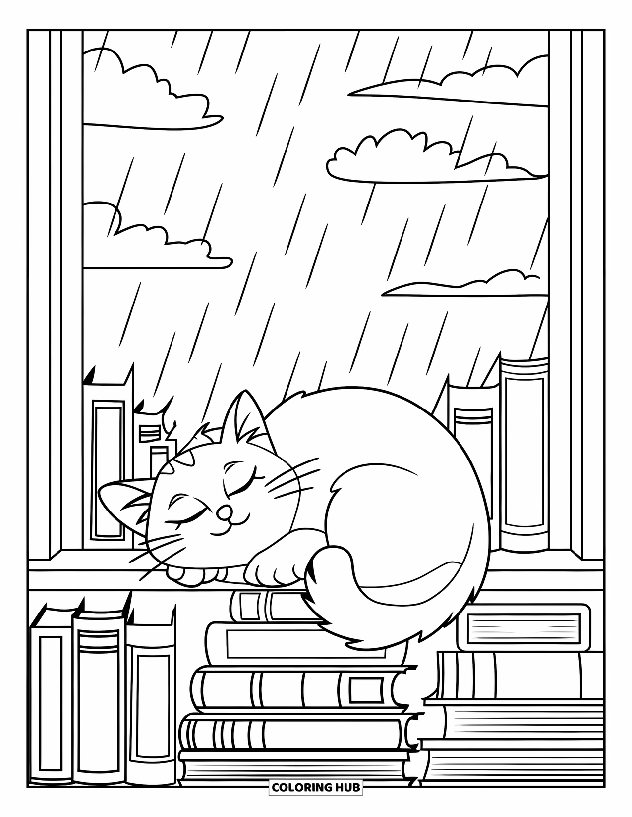 85+ Rainy Day Coloring Pages for Kids & Adults (Free Printable PDFs)