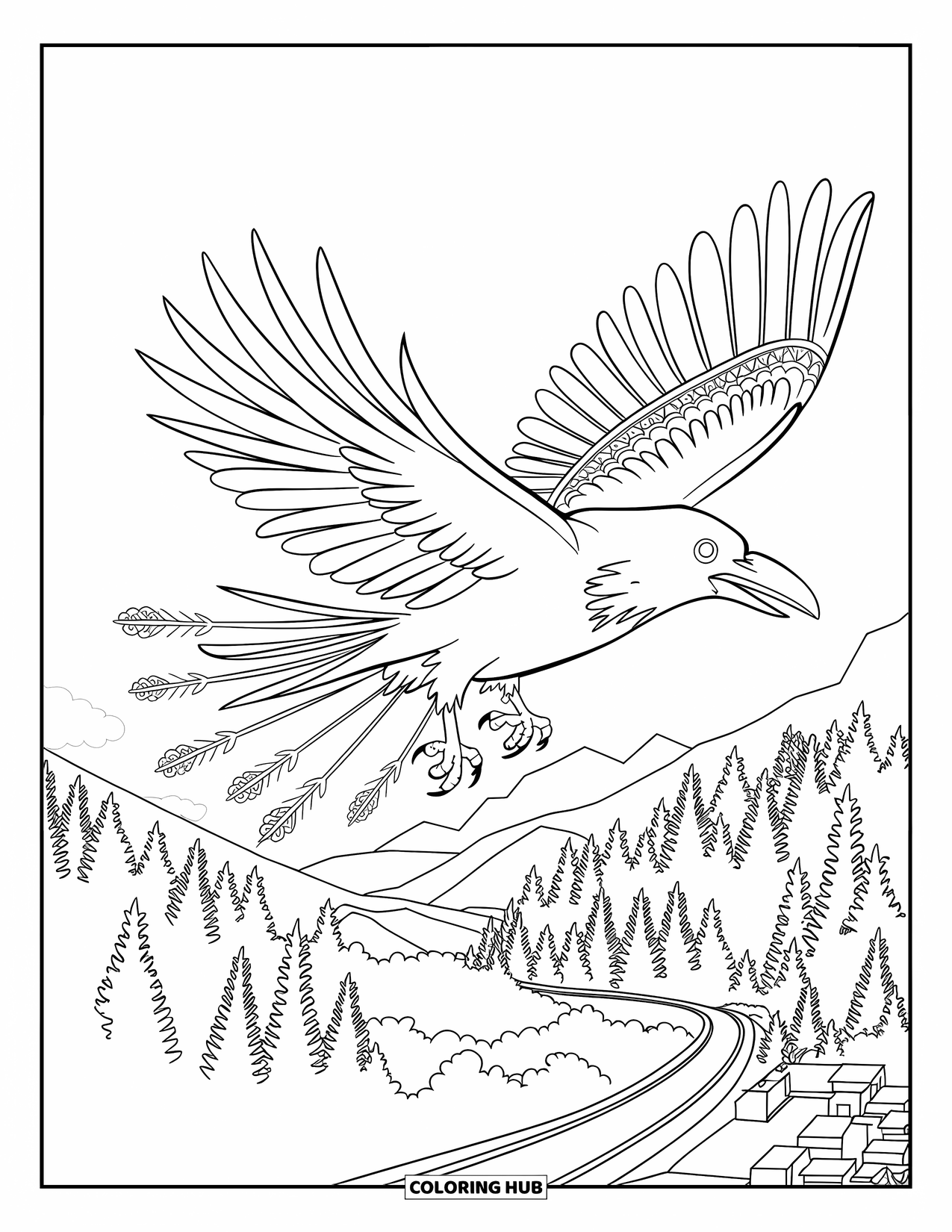 90+ Raven Coloring Pages for Kids & Adults (Free Printable PDFs)