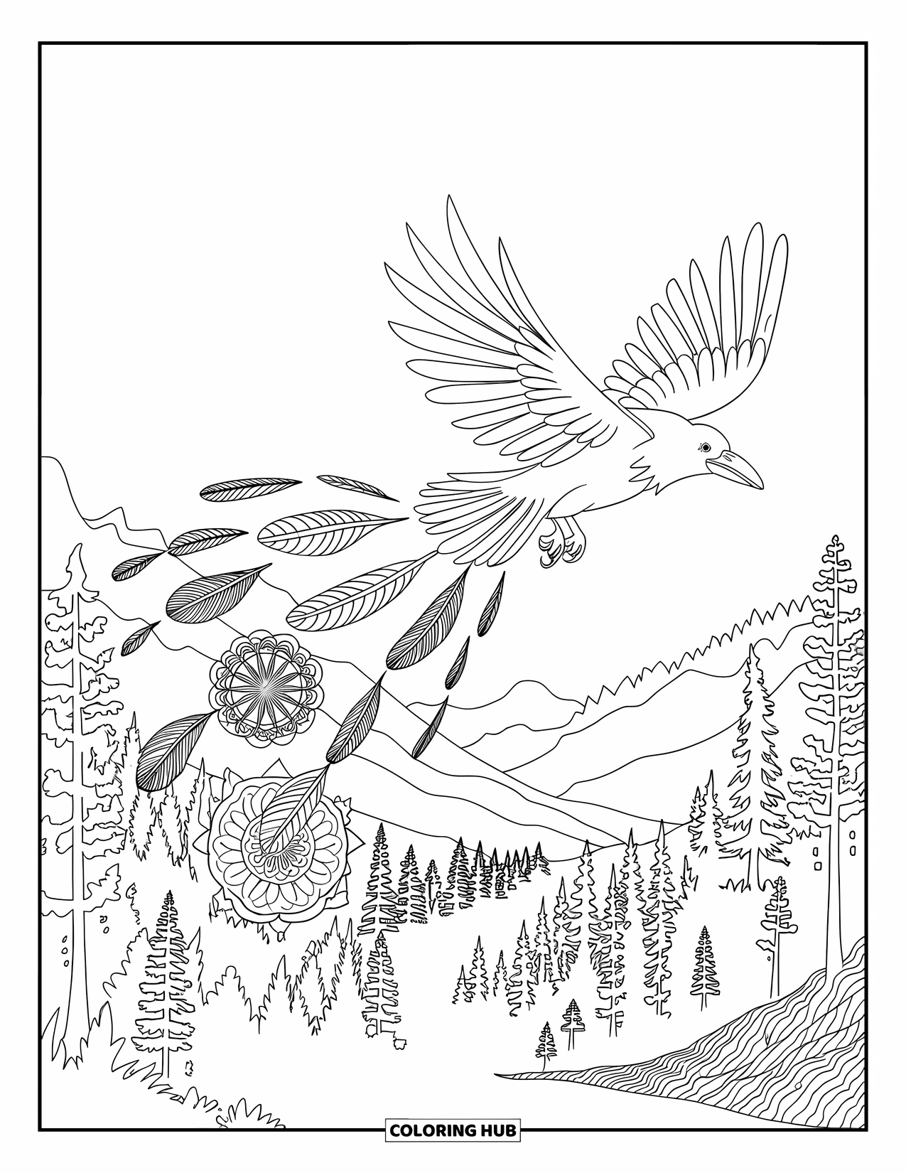 90+ Raven Coloring Pages for Kids & Adults (Free Printable PDFs)
