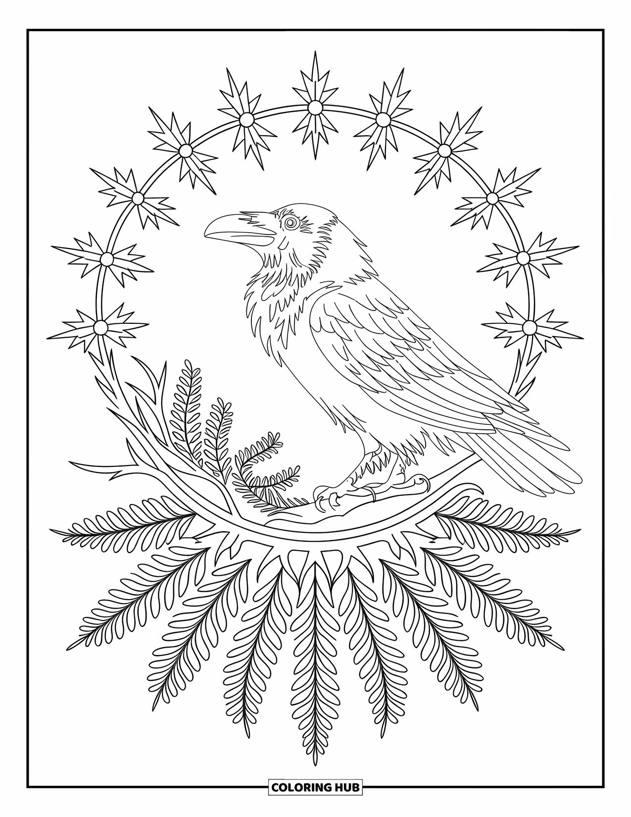 90+ Raven Coloring Pages for Kids & Adults (Free Printable PDFs)