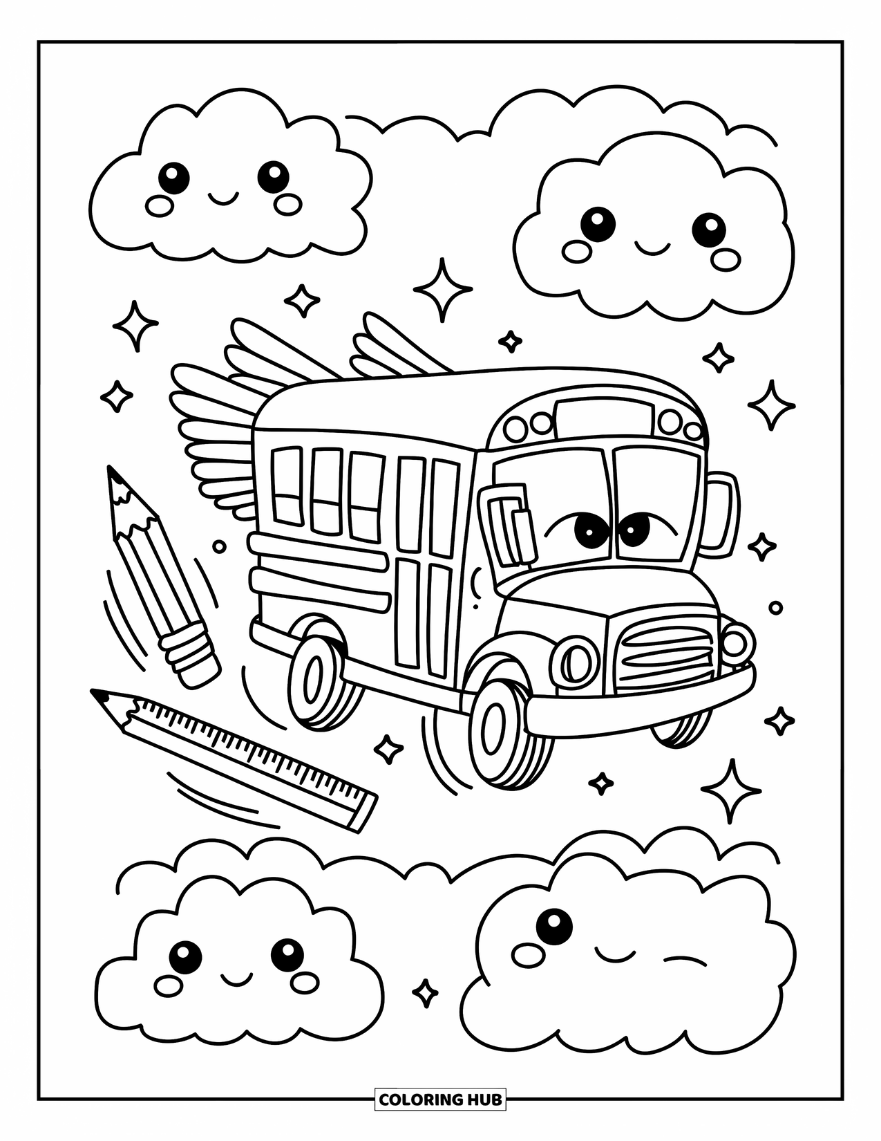65+ School Bus Coloring Pages for Kids & Adults (Free Printable PDFs)
