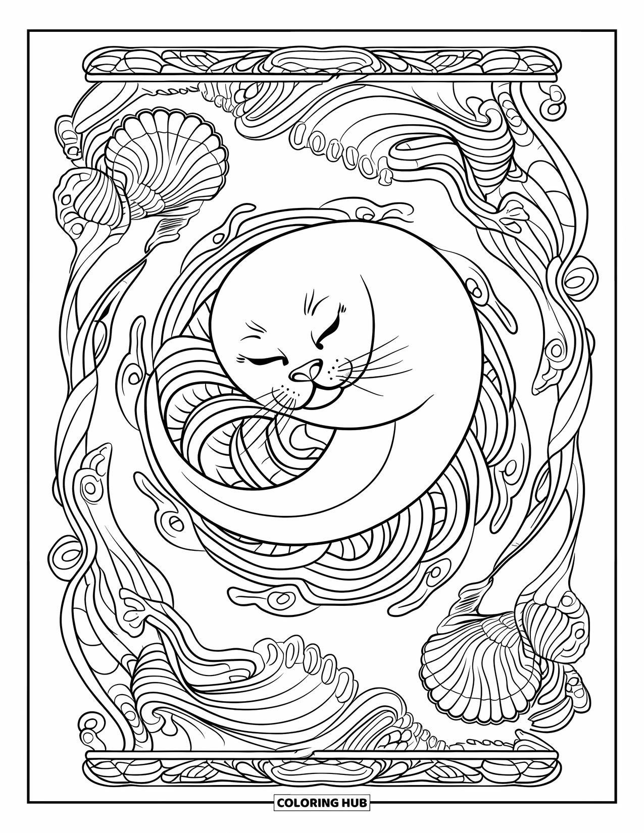 75+ Seal Coloring Pages for Kids & Adults (Free Printable PDFs)