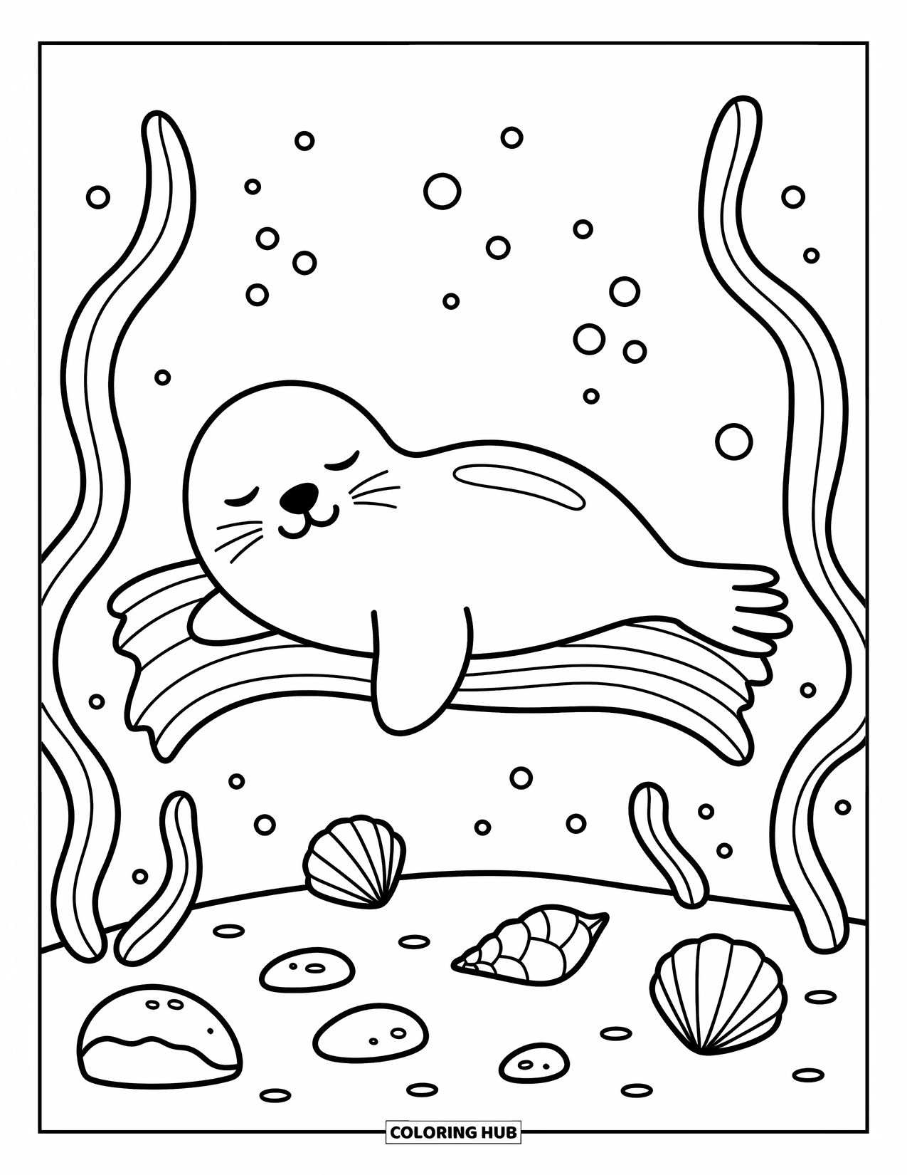 75+ Seal Coloring Pages for Kids & Adults (Free Printable PDFs)