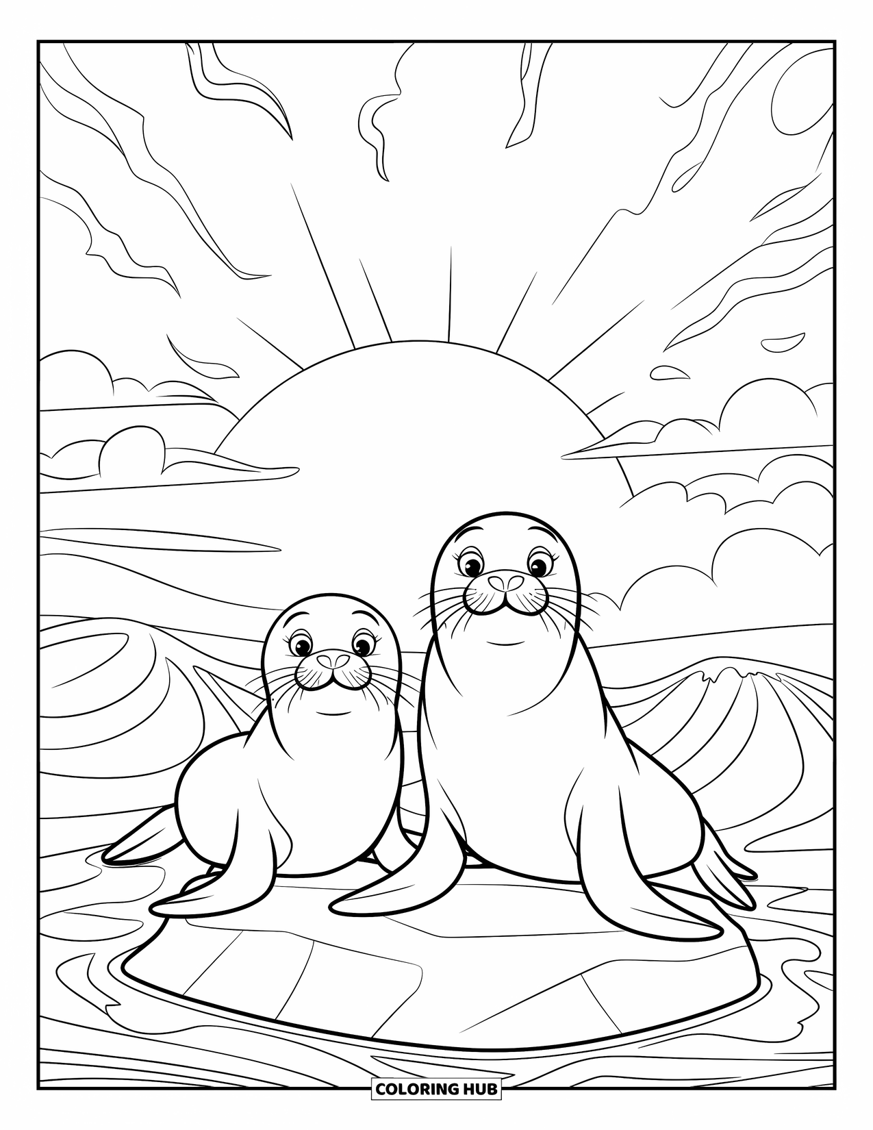 75+ Seal Coloring Pages for Kids & Adults (Free Printable PDFs)