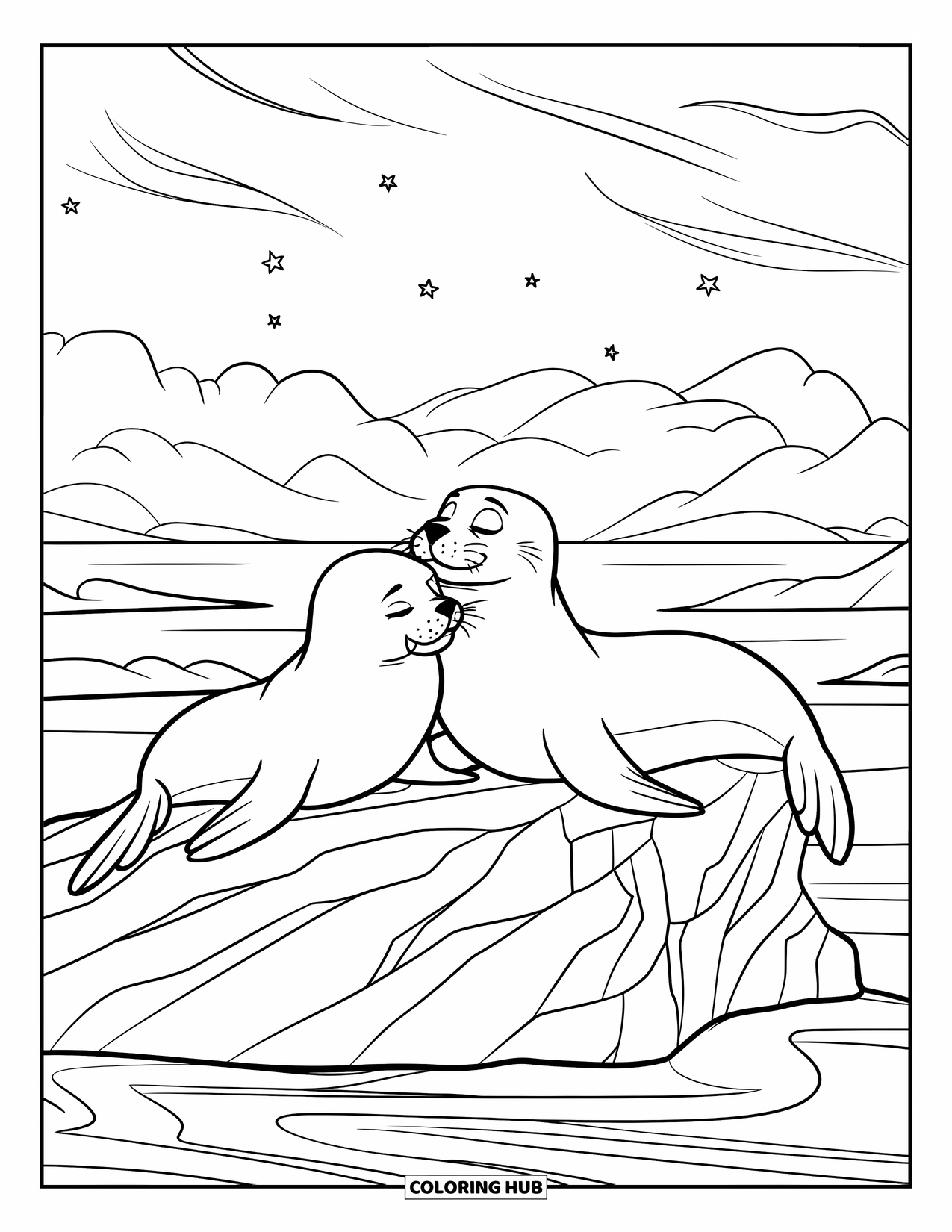 75+ Seal Coloring Pages for Kids & Adults (Free Printable PDFs)