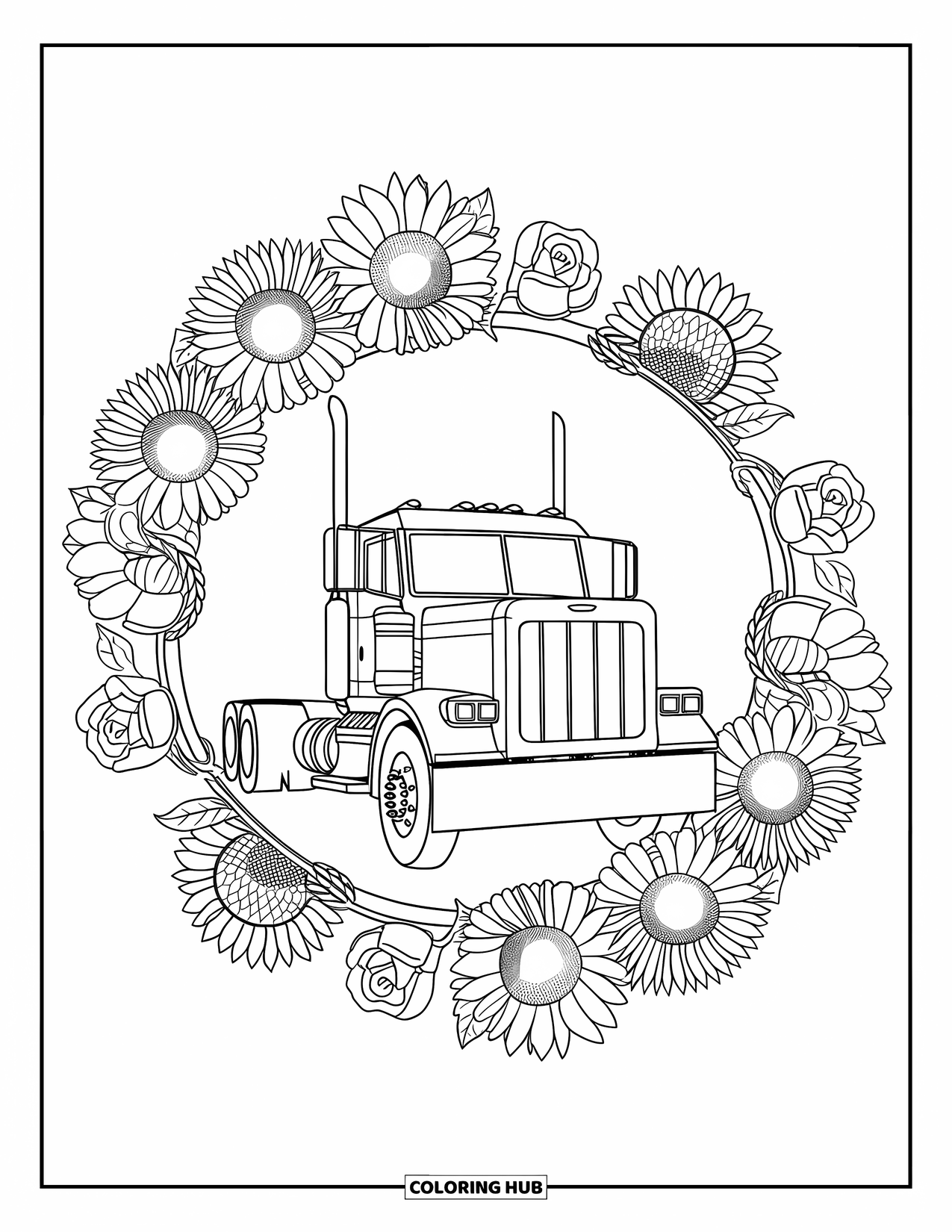 80+ Semi Truck Coloring Pages for Kids & Adults (Free Printable PDFs)
