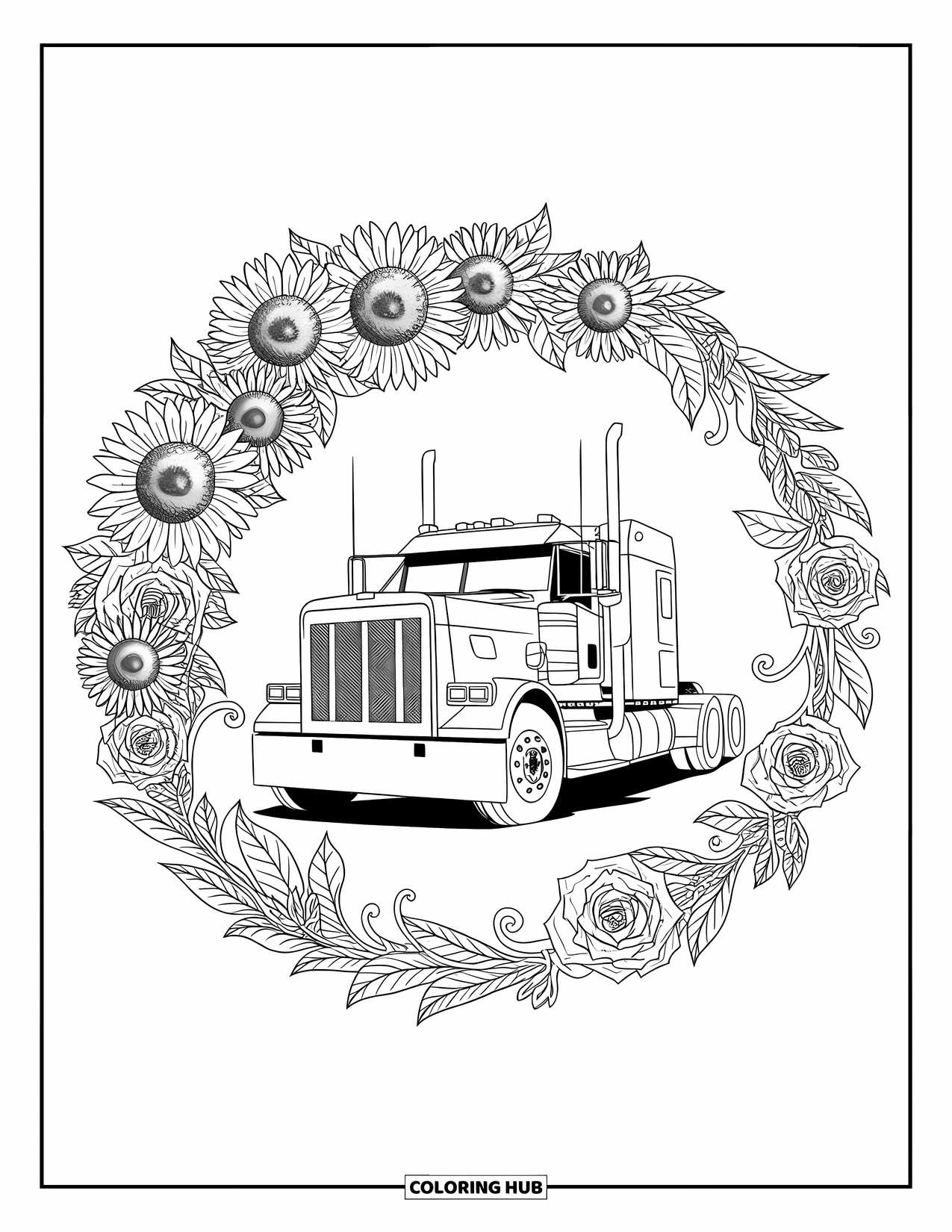80+ Semi Truck Coloring Pages for Kids & Adults (Free Printable PDFs)