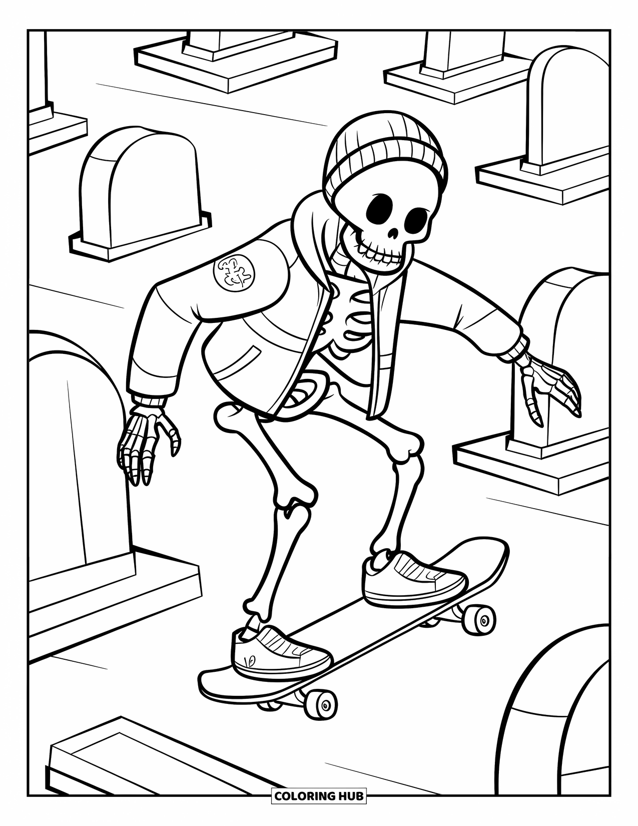 75+ Skeleton Coloring Pages for Kids & Adults (Free Printable PDFs)