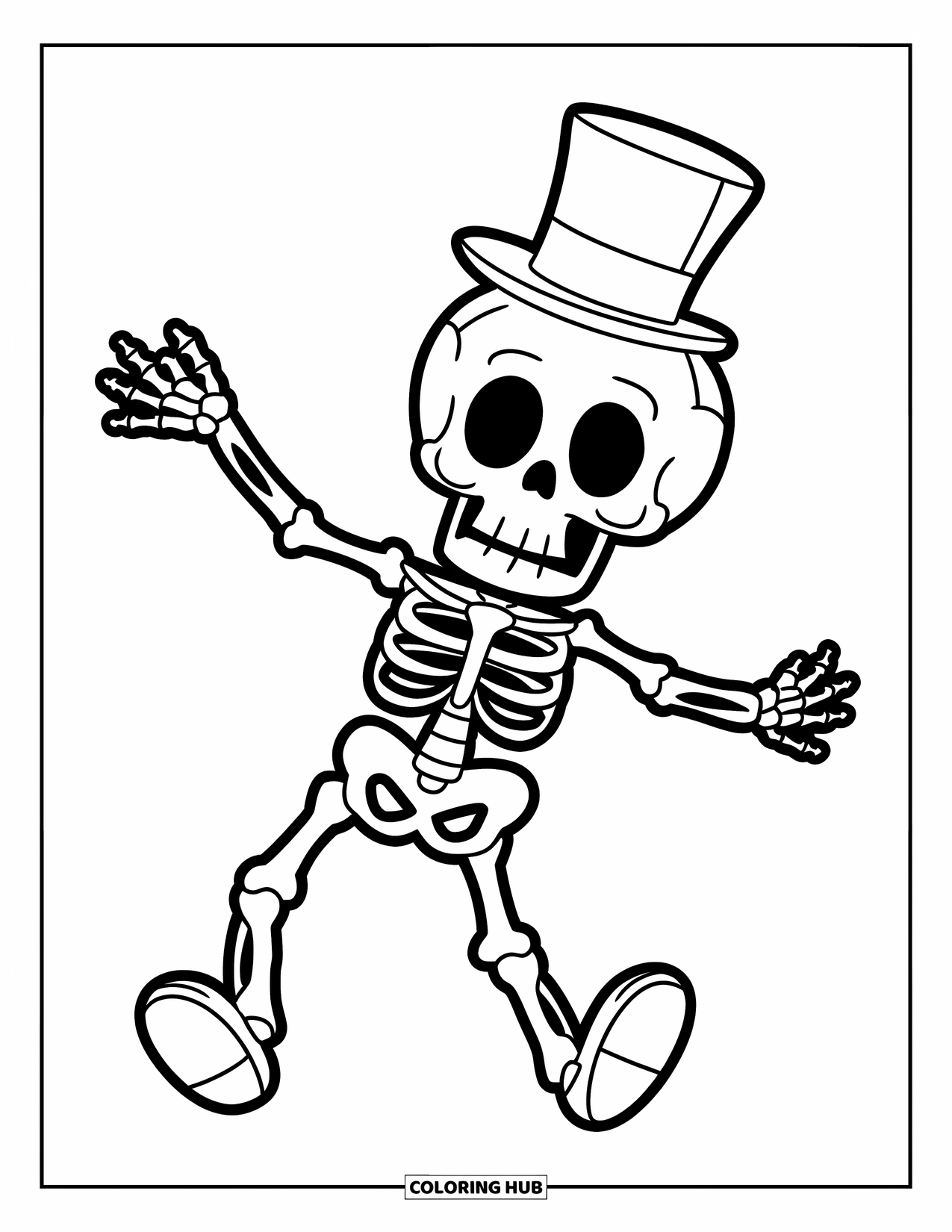75+ Skeleton Coloring Pages for Kids & Adults (Free Printable PDFs)