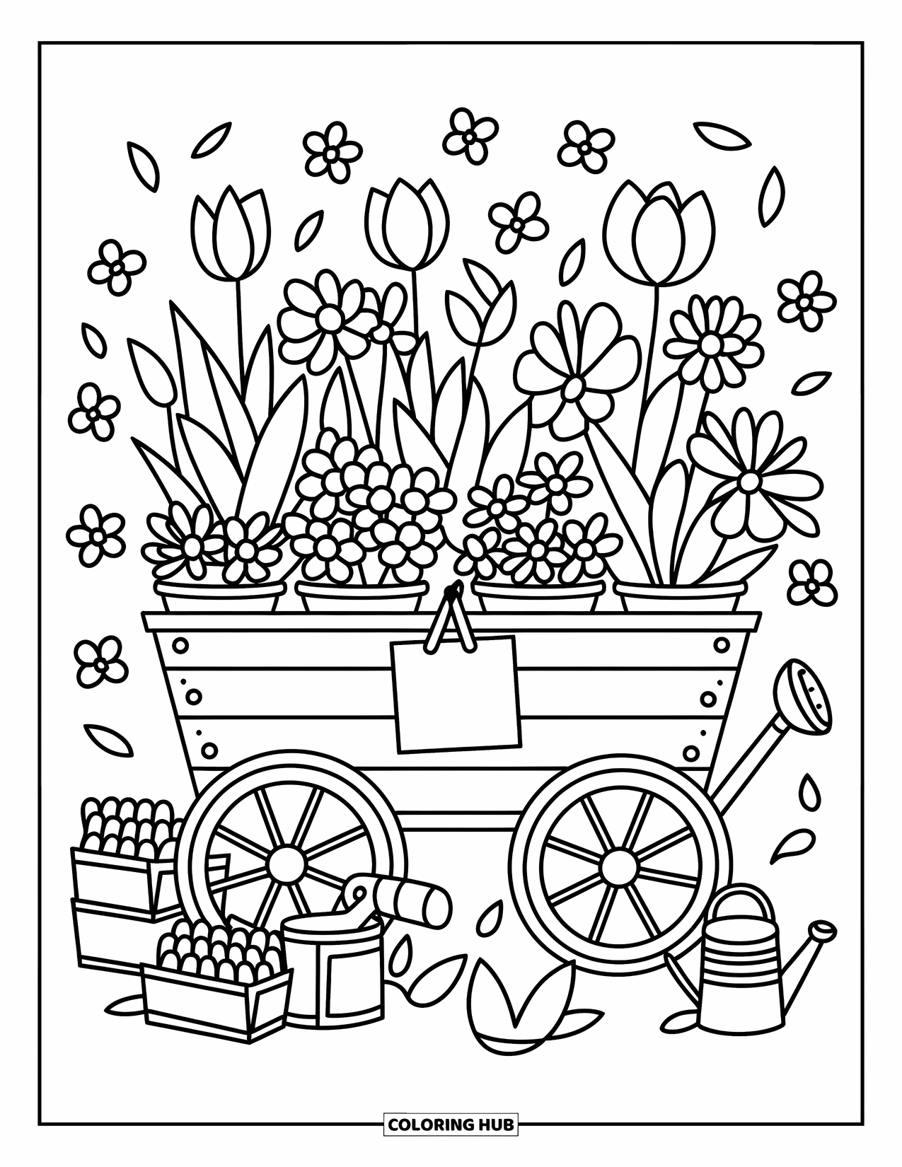 110+ Spring Flowers Coloring Pages for Kids & Adults (Free Printable PDFs)