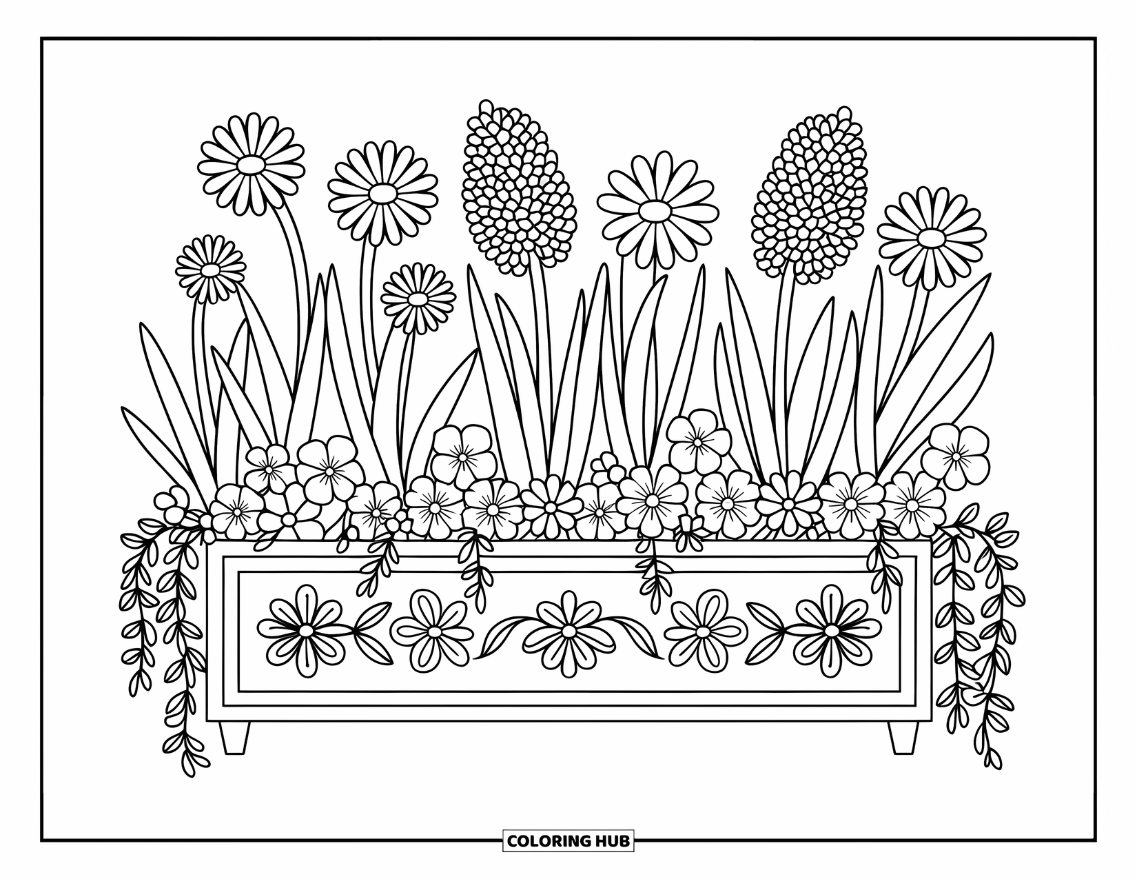 110+ Spring Flowers Coloring Pages for Kids & Adults (Free Printable PDFs)
