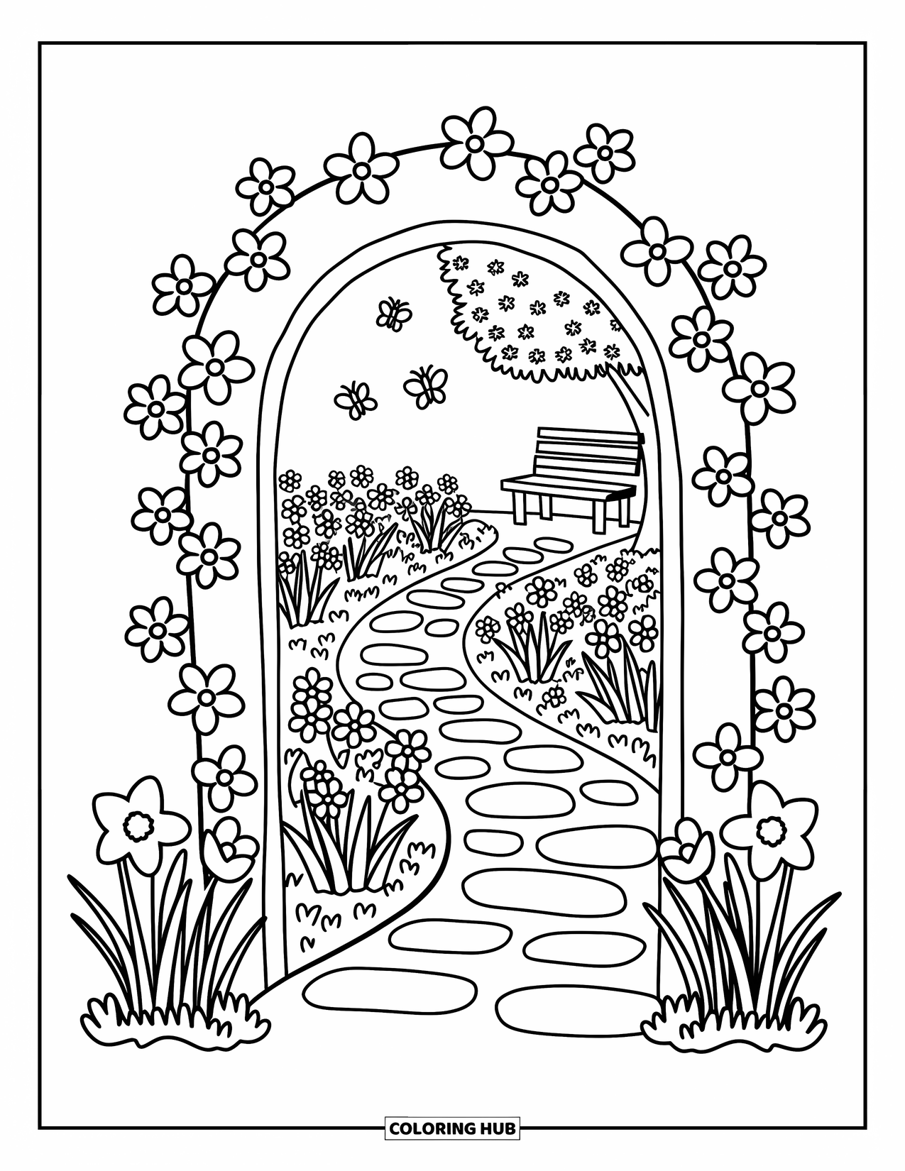 110+ Spring Flowers Coloring Pages for Kids & Adults (Free Printable PDFs)