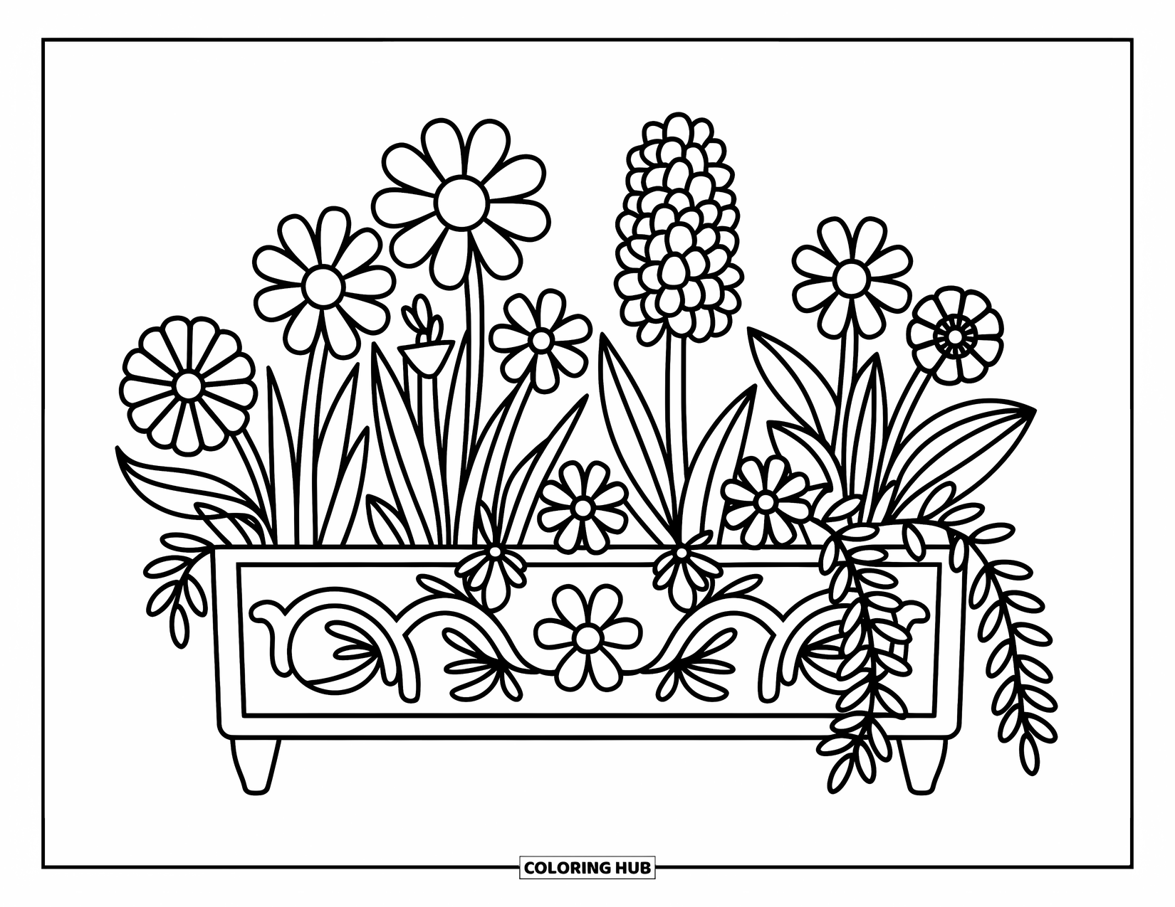 110+ Spring Flowers Coloring Pages for Kids & Adults (Free Printable PDFs)