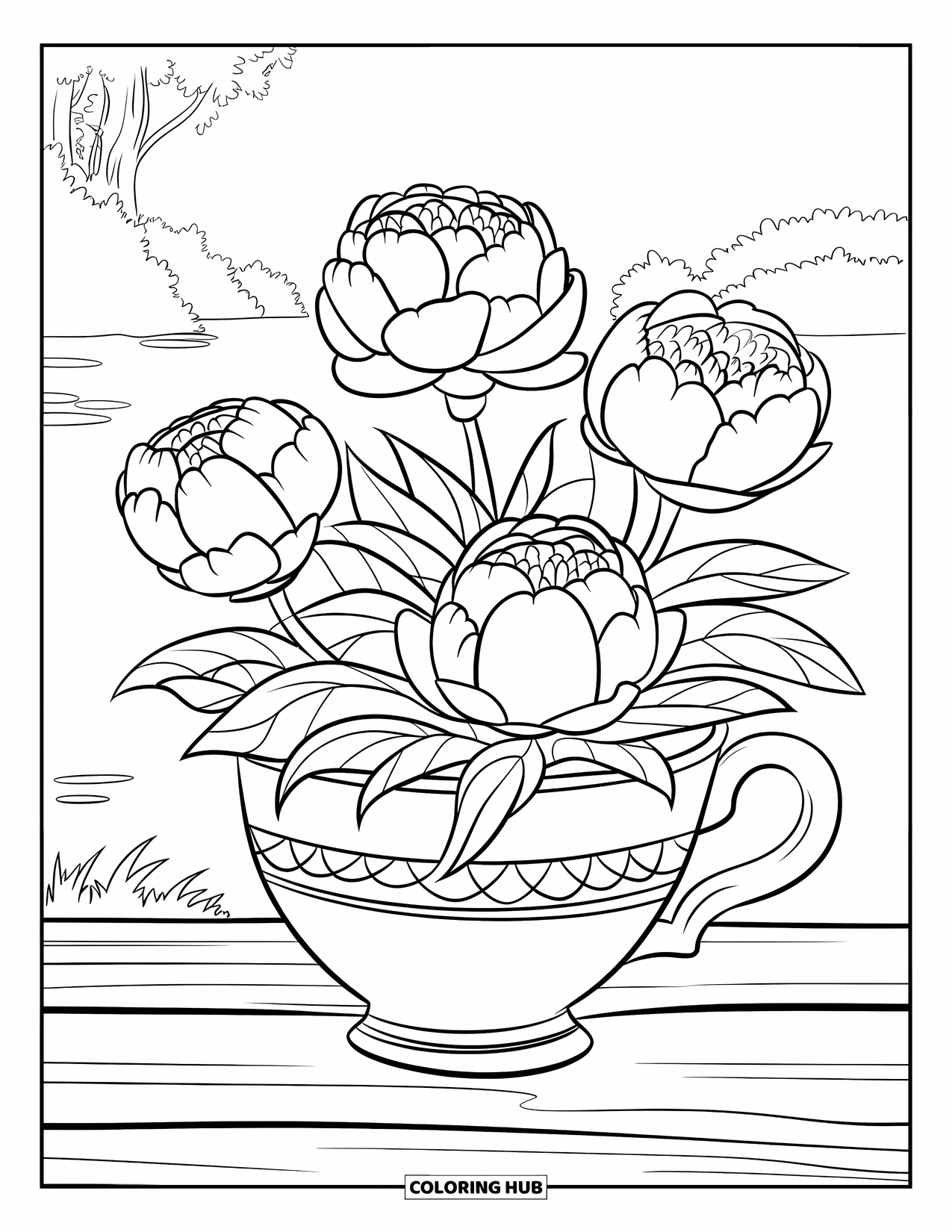 110+ Spring Flowers Coloring Pages for Kids & Adults (Free Printable PDFs)