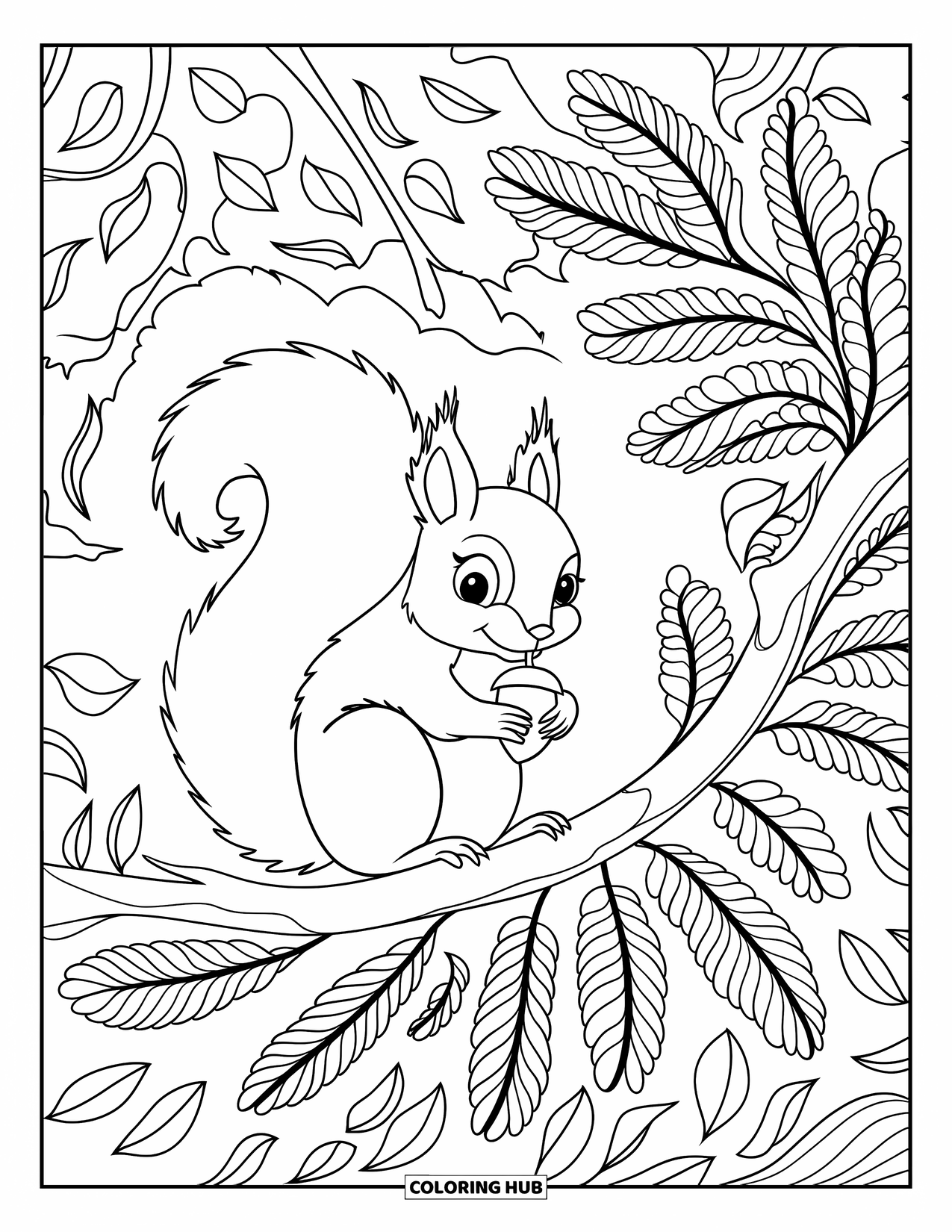 80+ Squirrel Coloring Pages for Kids & Adults (Free Printable PDFs)