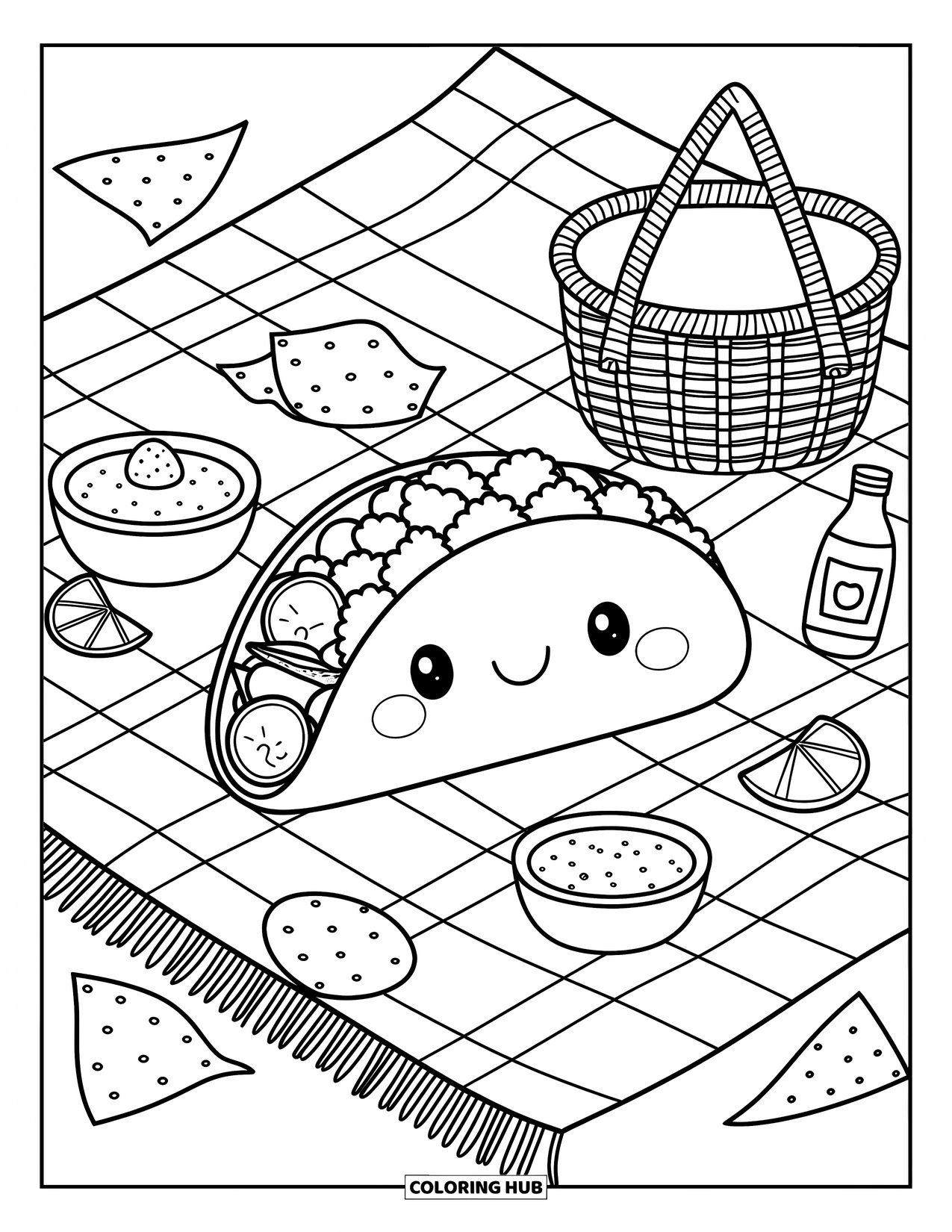 75+ Taco Coloring Pages for Kids & Adults (Free Printable PDFs)