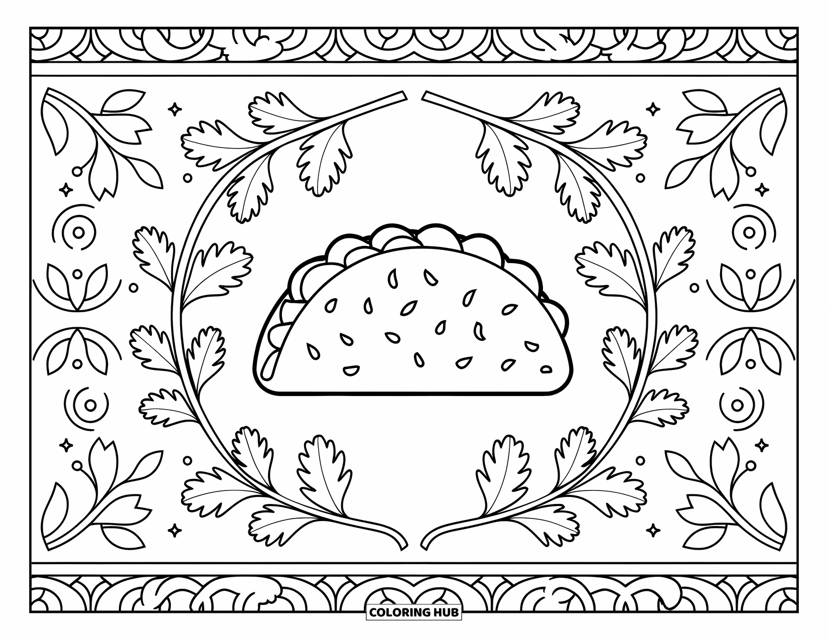 75+ Taco Coloring Pages for Kids & Adults (Free Printable PDFs)