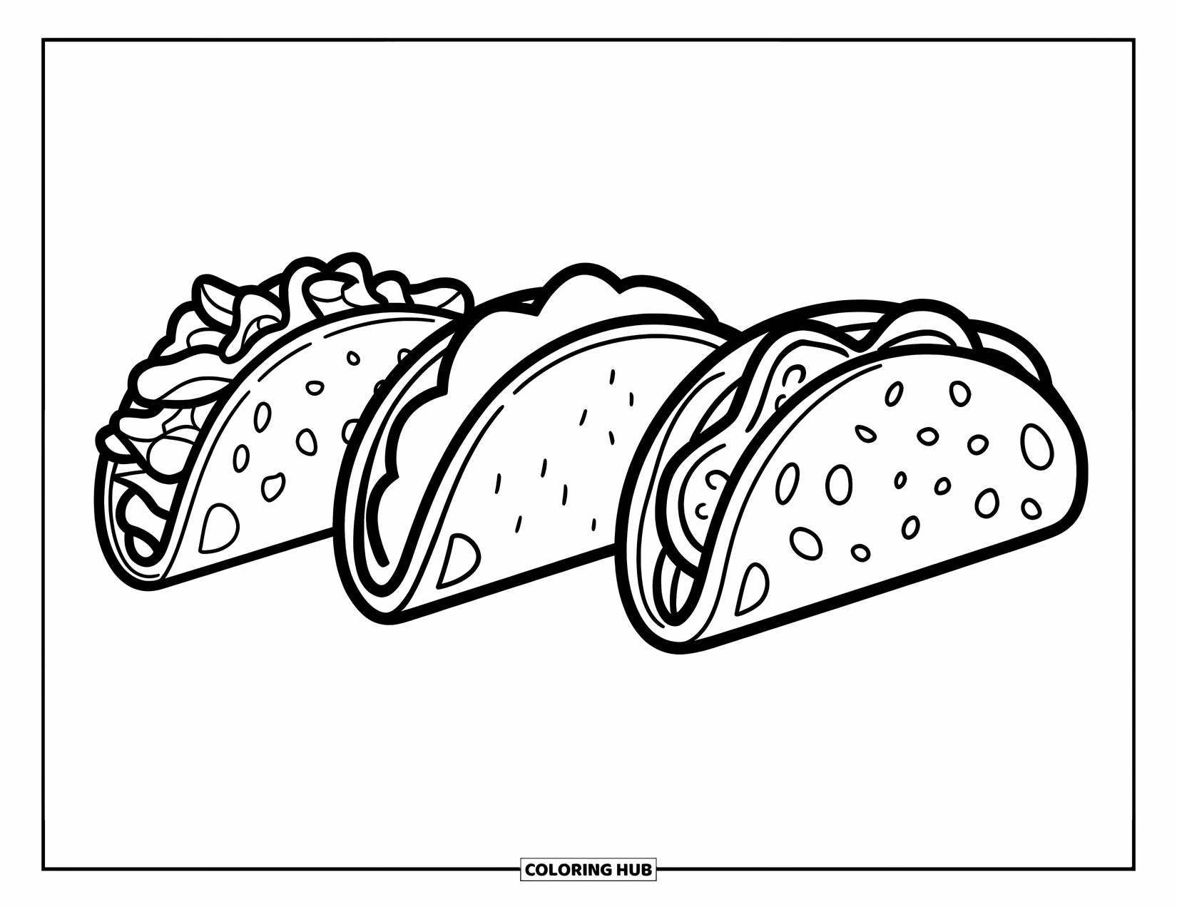 75+ Taco Coloring Pages for Kids & Adults (Free Printable PDFs)