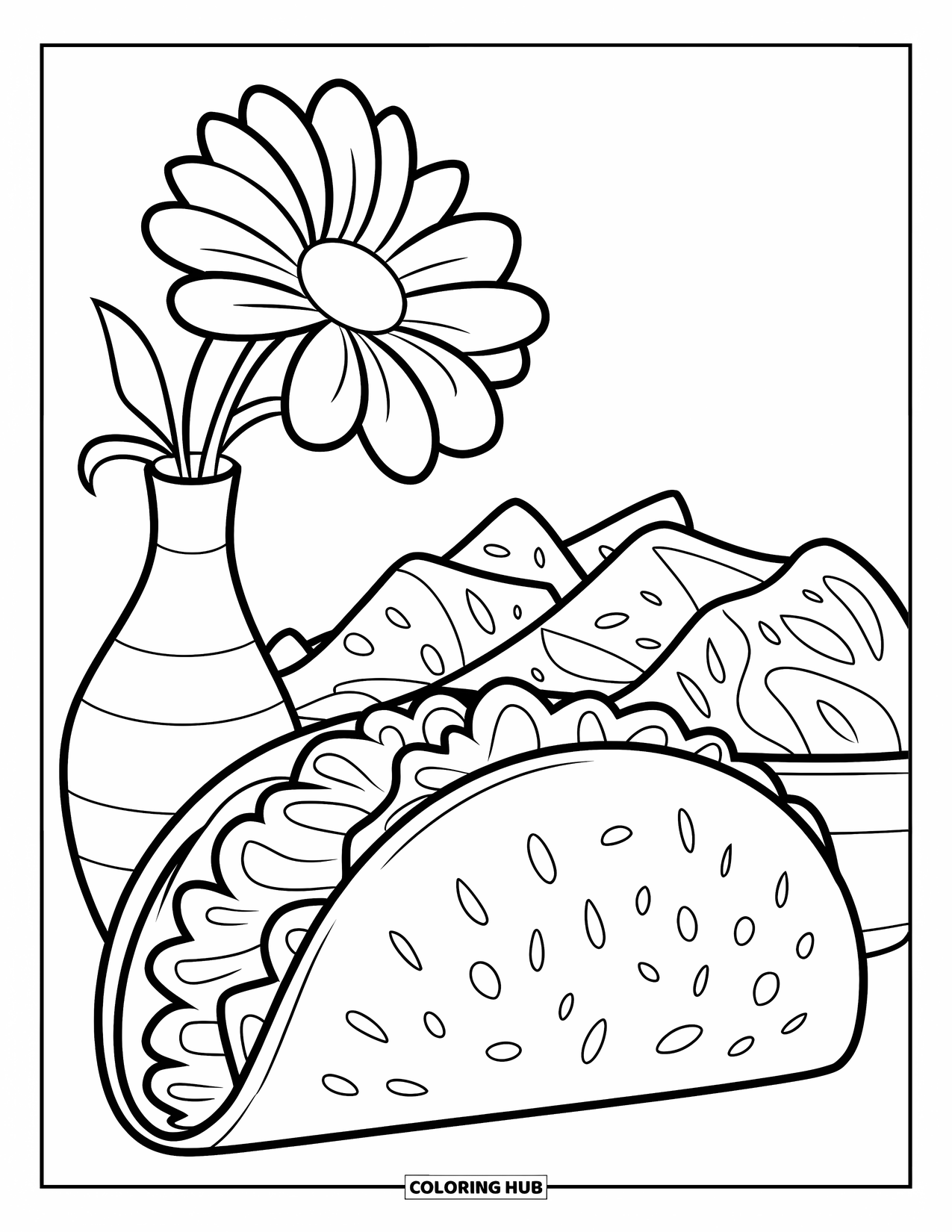75+ Taco Coloring Pages for Kids & Adults (Free Printable PDFs)