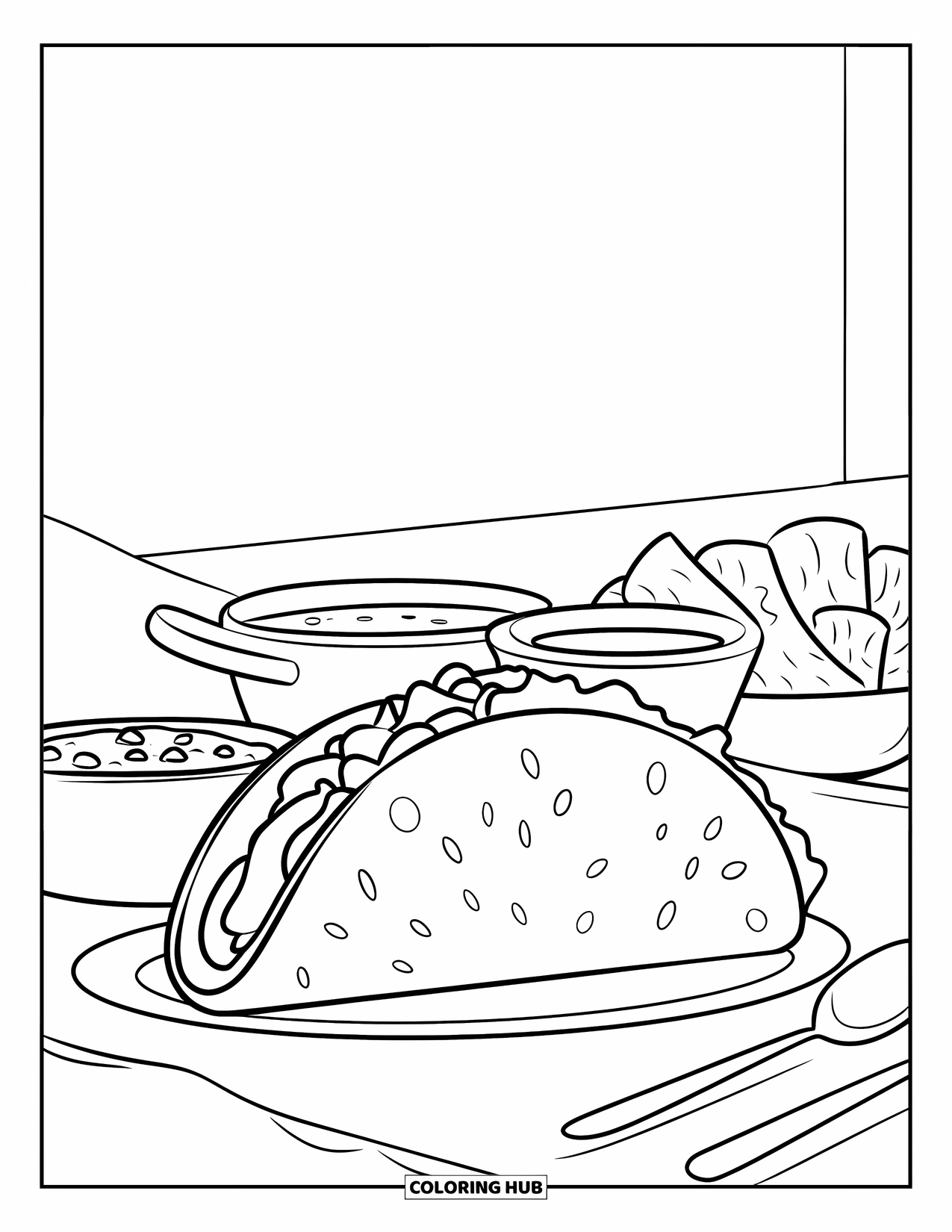 75+ Taco Coloring Pages for Kids & Adults (Free Printable PDFs)