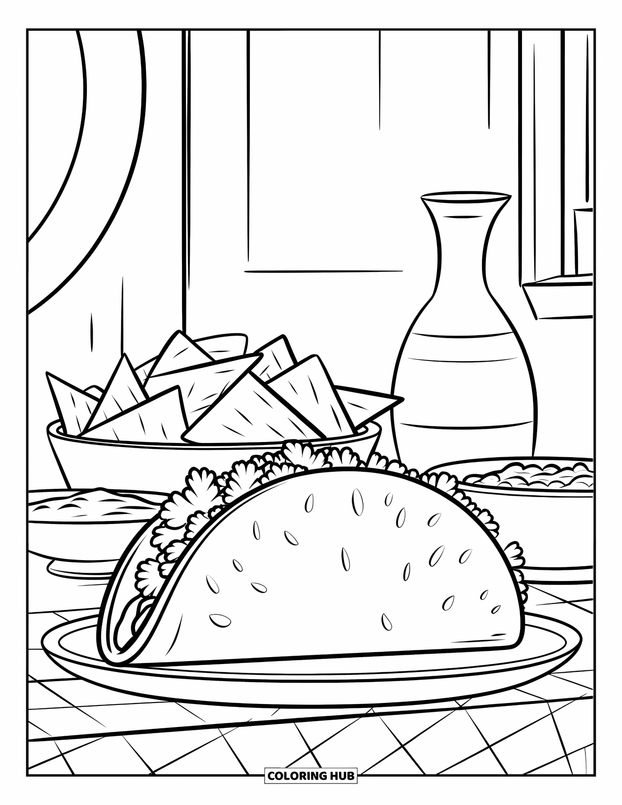 75+ Taco Coloring Pages for Kids & Adults (Free Printable PDFs)