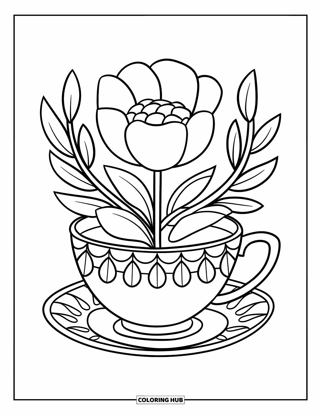 80+ Teacup Coloring Pages for Kids & Adults (Free Printable PDFs)