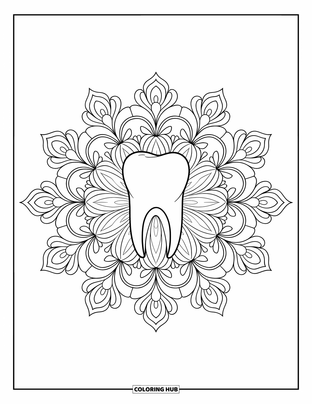 45+ Tooth Coloring Pages for Kids & Adults (Free Printable PDFs)