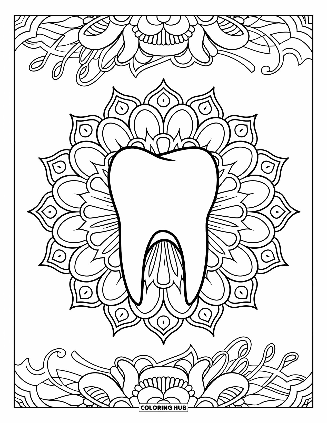 45+ Tooth Coloring Pages for Kids & Adults (Free Printable PDFs)