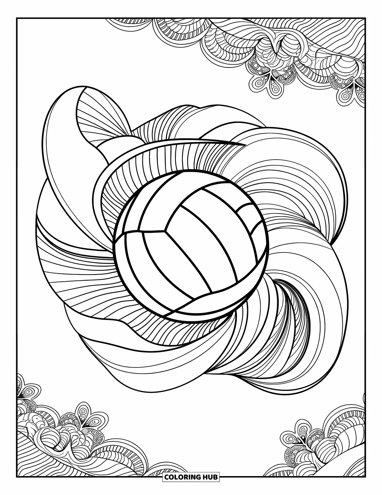 85+ Volleyball Coloring Pages for Kids & Adults (Free Printable PDFs)