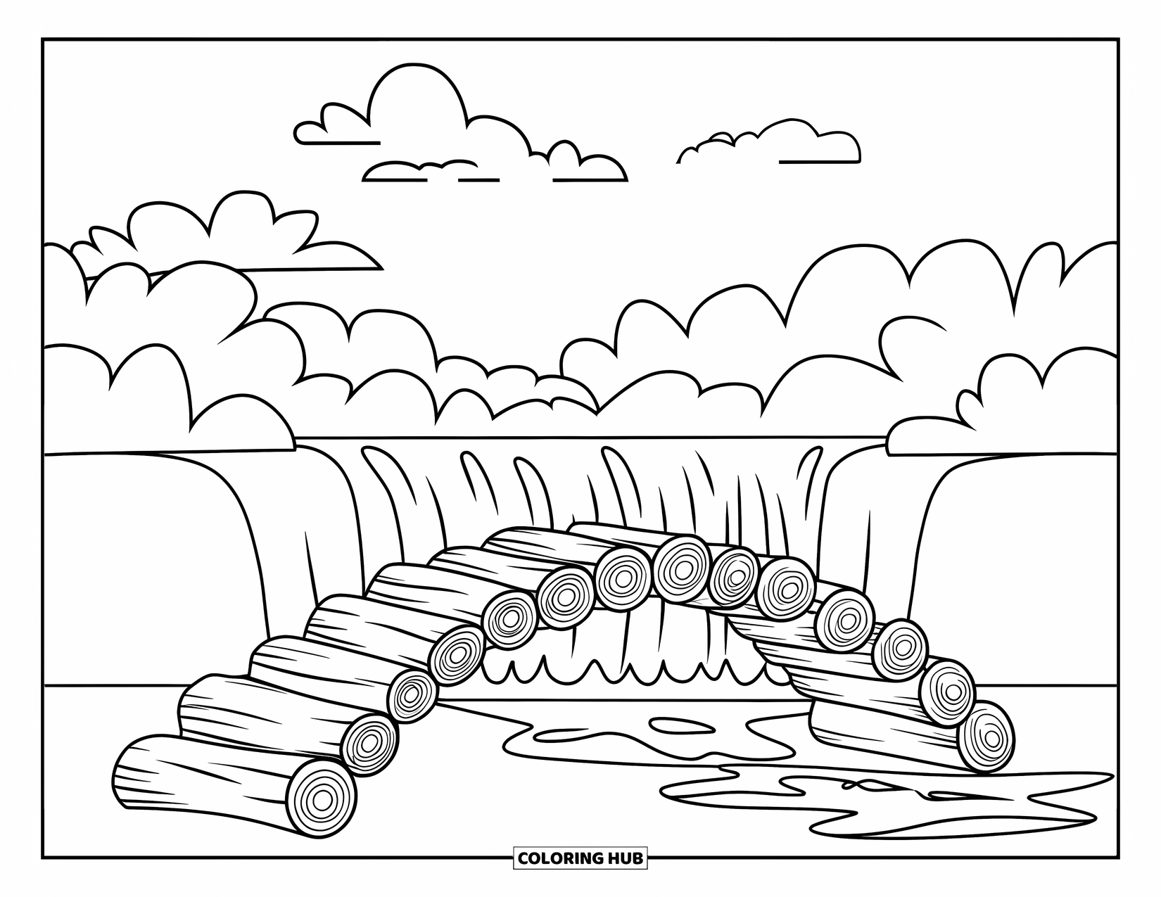 75+ Waterfall Coloring Pages for Kids & Adults (Free Printable PDFs)