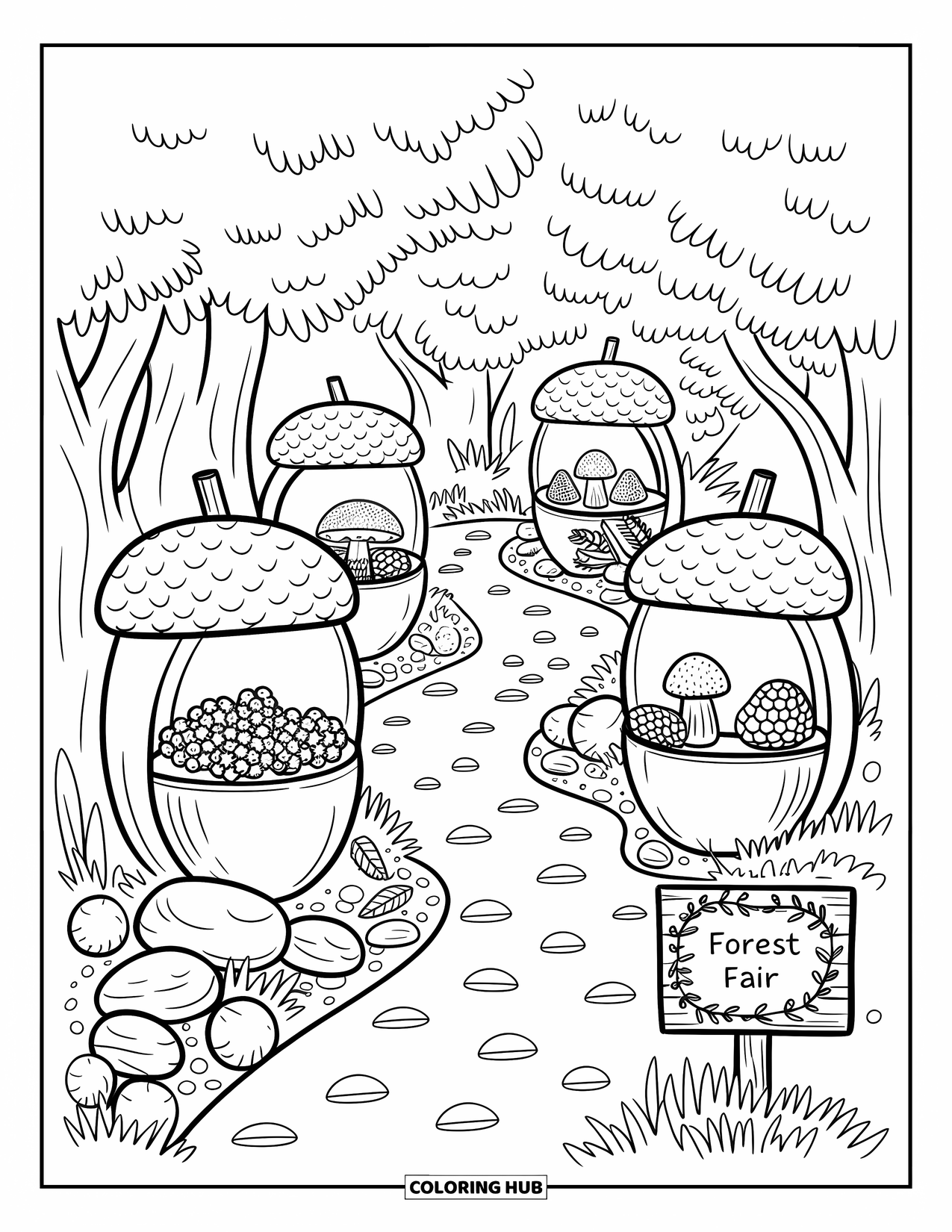 90+ Acorn Coloring Pages for Kids & Adults (Free Printable PDFs)