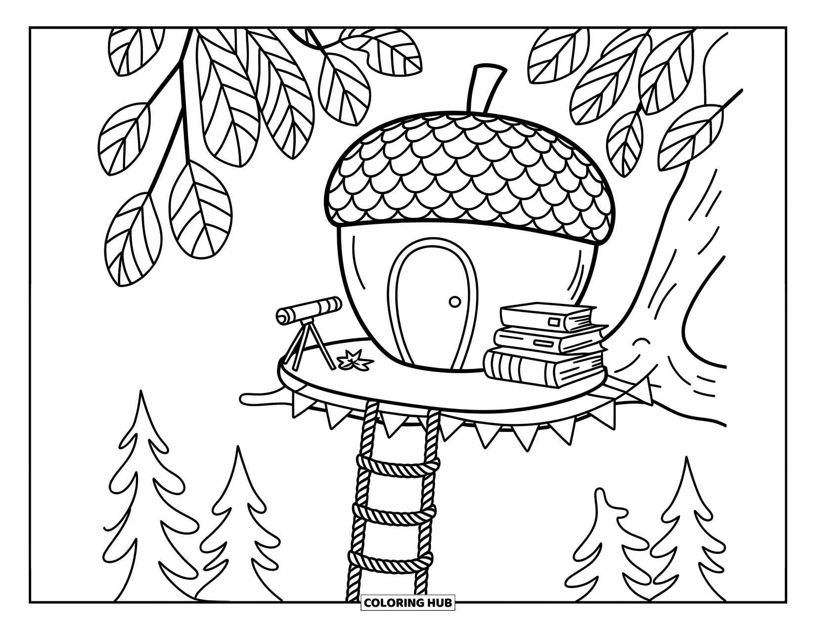 90+ Acorn Coloring Pages for Kids & Adults (Free Printable PDFs)
